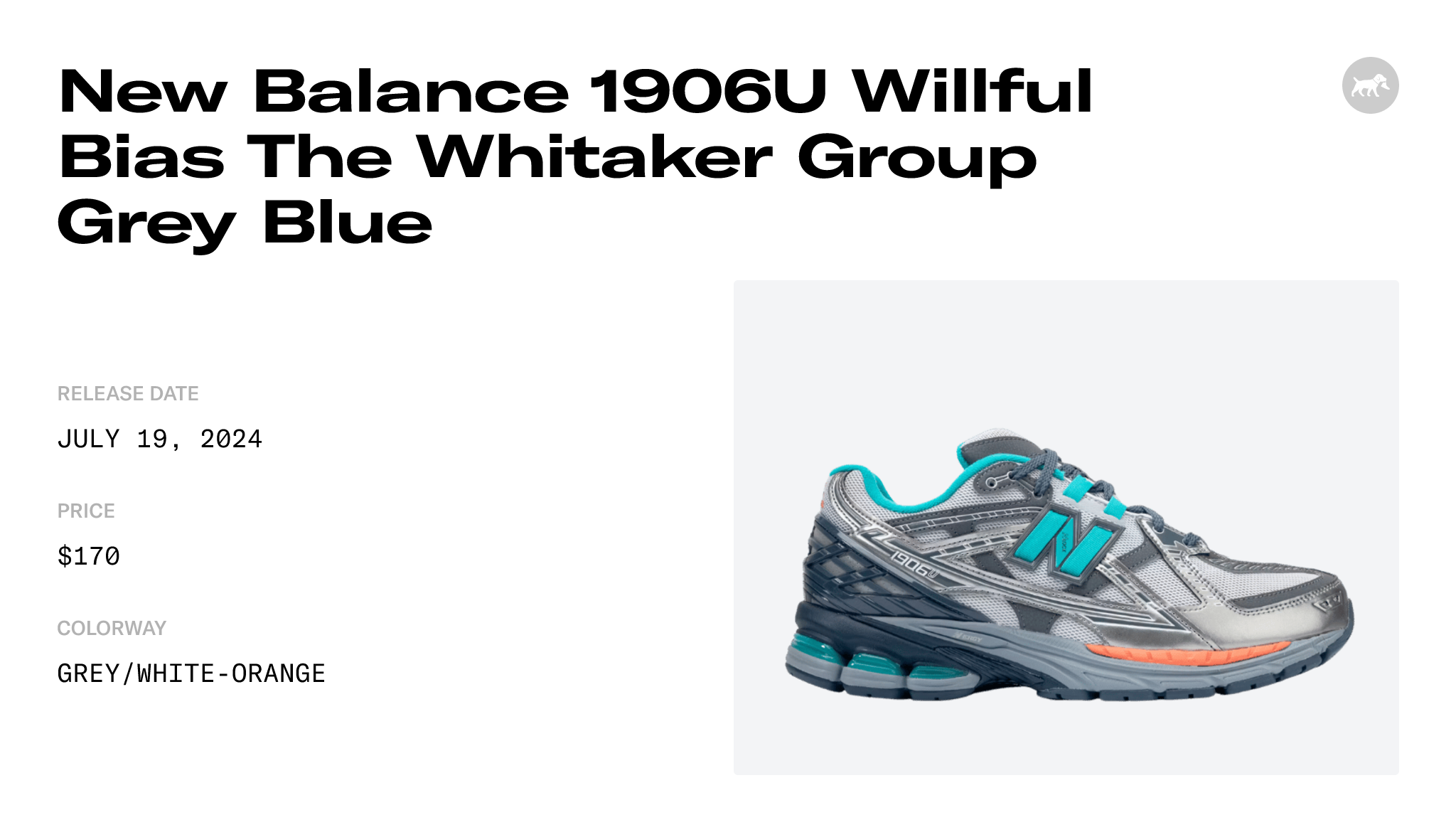 New Balance 1906U Willful Bias The Whitaker Group Grey Blue - M1906NK1