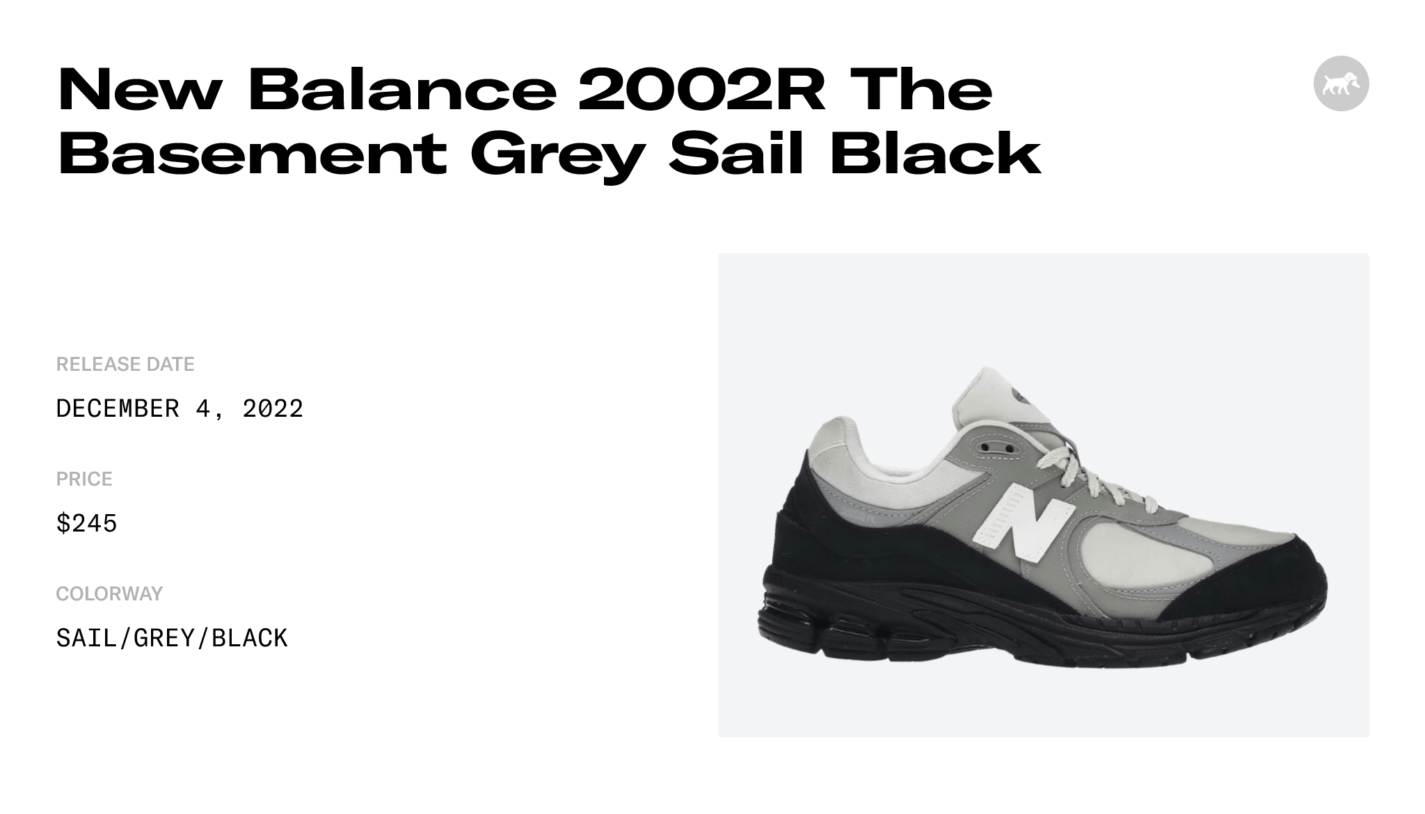 New Balance 2002R The Basement Grey Sail Black - M2002RBA