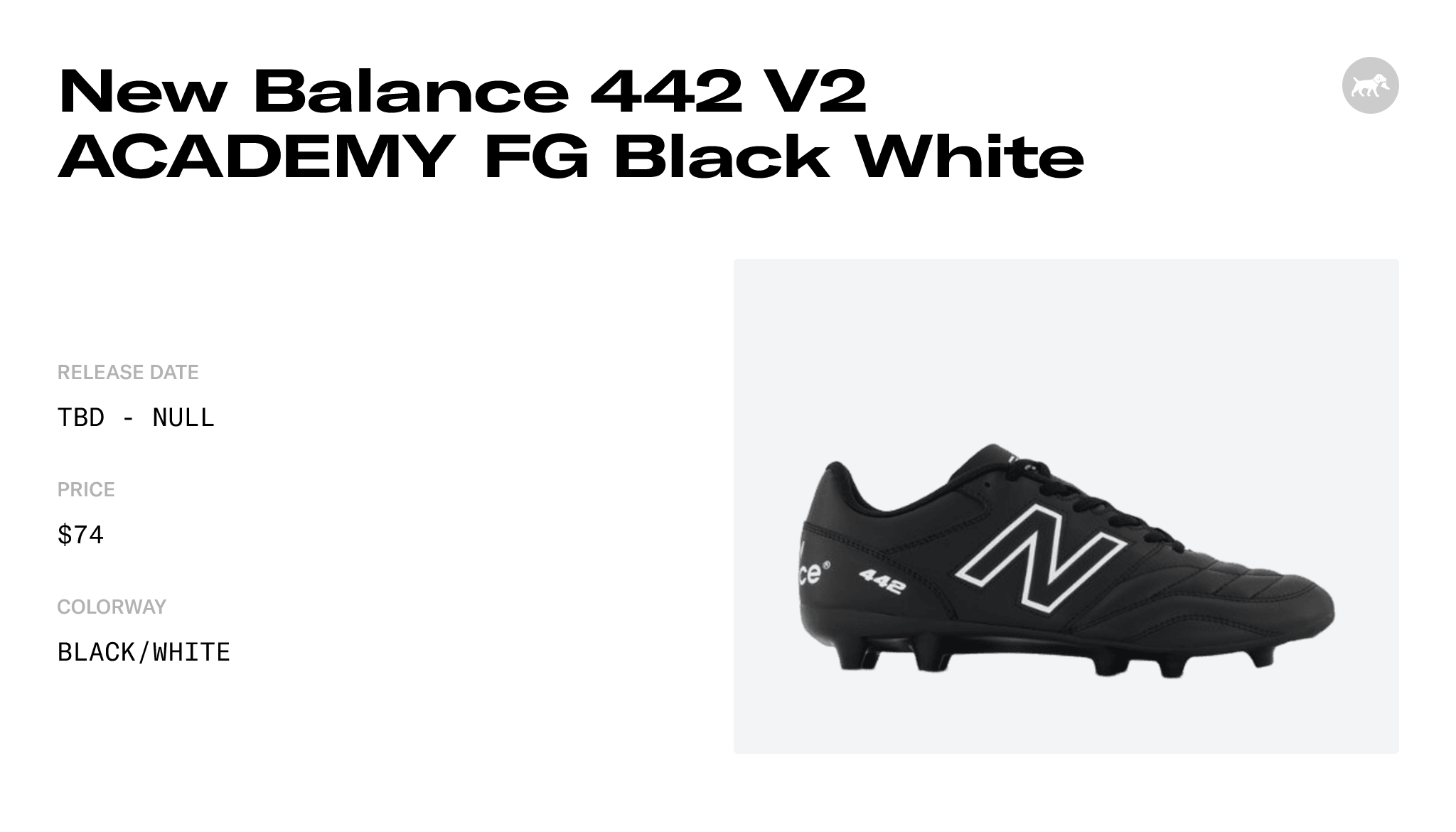 New Balance 442 V2 ACADEMY FG Black White - MS43FBK2 Release Info