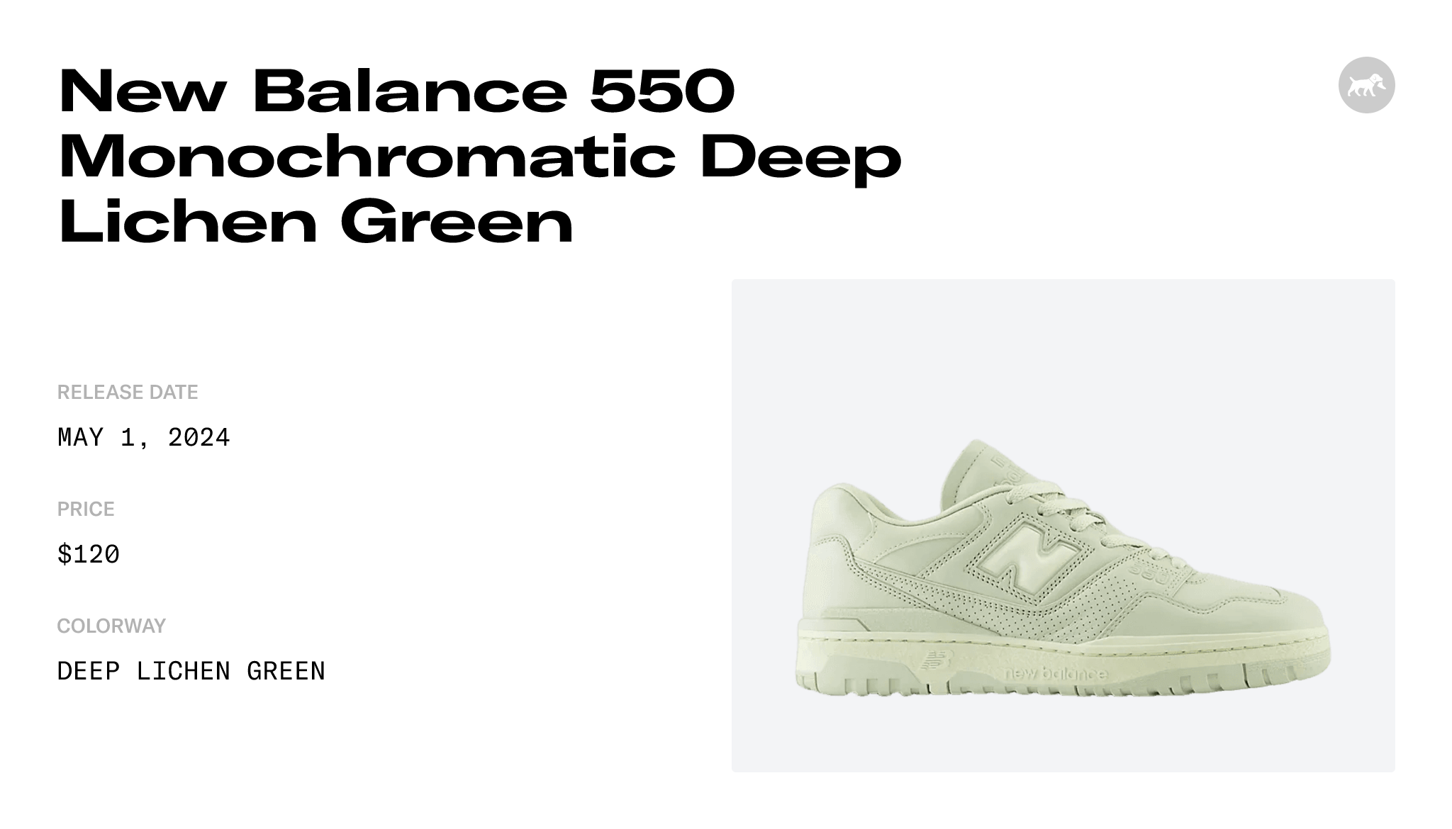 New Balance 550 Monochromatic Deep Lichen Green - BB550MCC