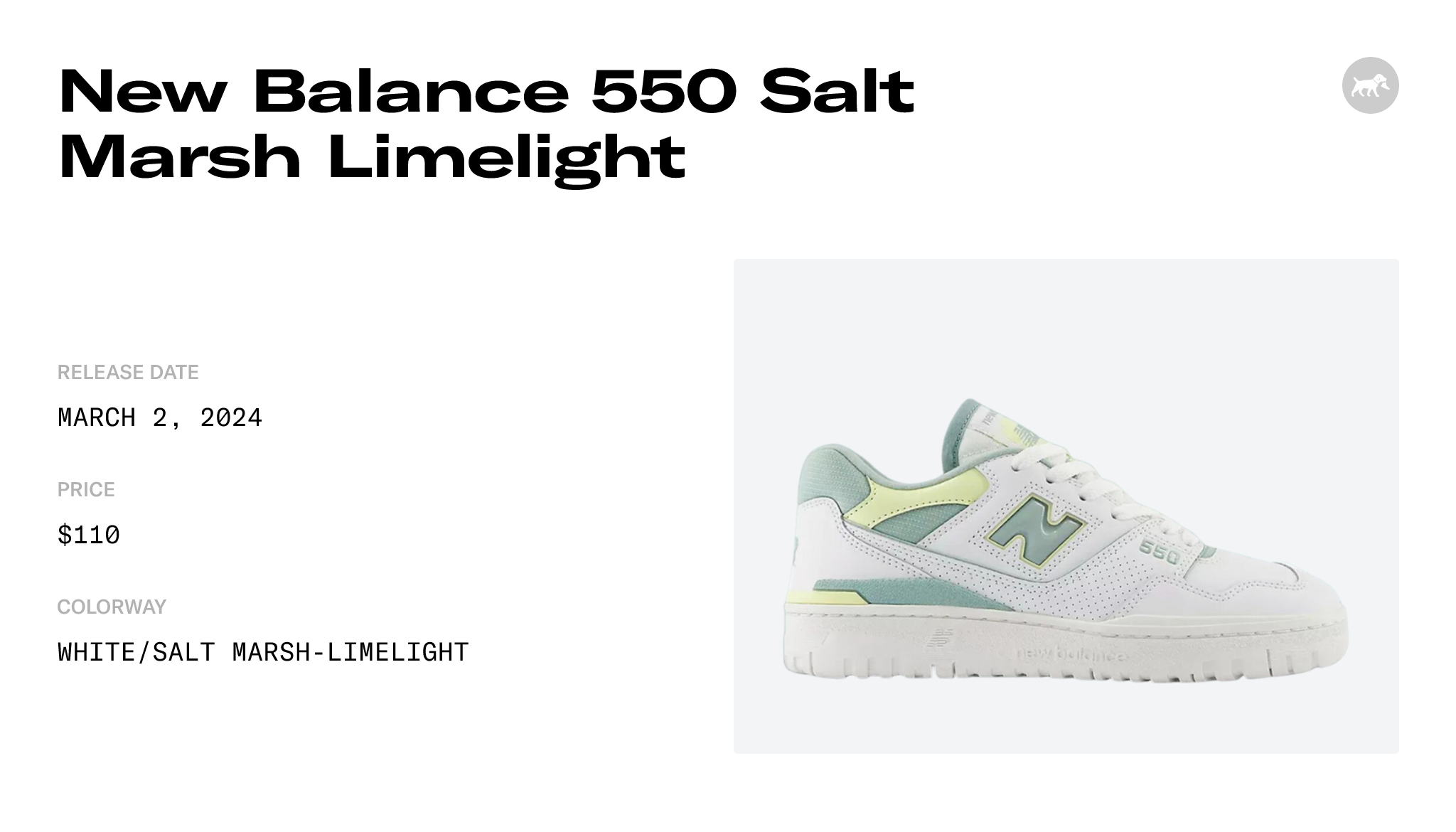 New Balance 550 Salt Marsh Limelight - BBW550EB Raffles & Where to Buy