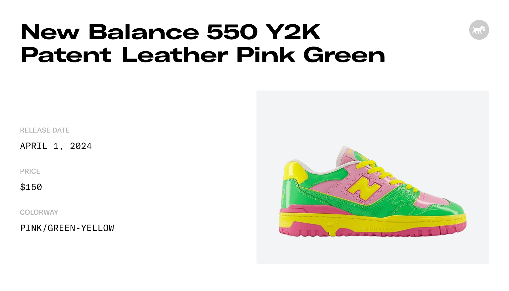 New Balance 550 Y2K Patent Leather Pink Green - BB550YKA