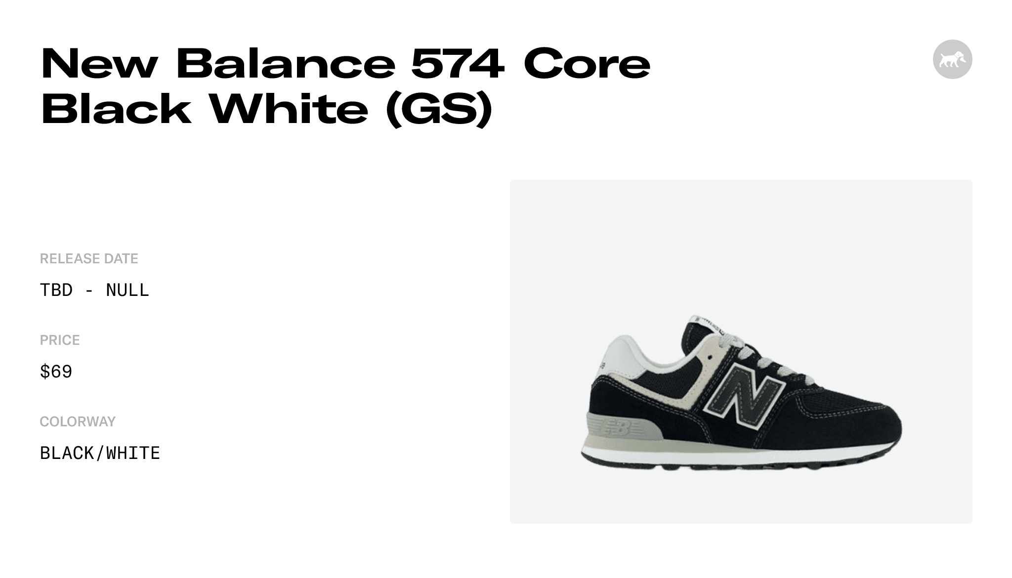 New Balance 574 Core Black White (GS) - PC574EVB Release Info
