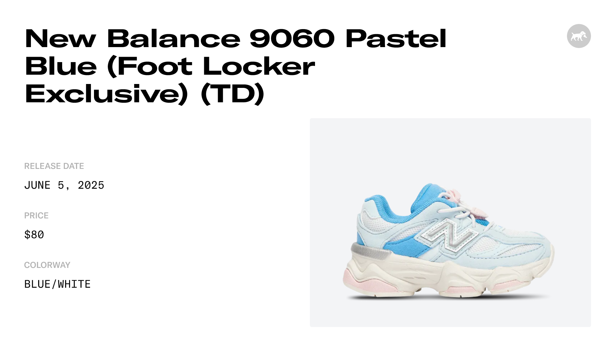 New Balance 9060 Pastel Blue (Foot Locker Exclusive) (TD) - IV9060AF