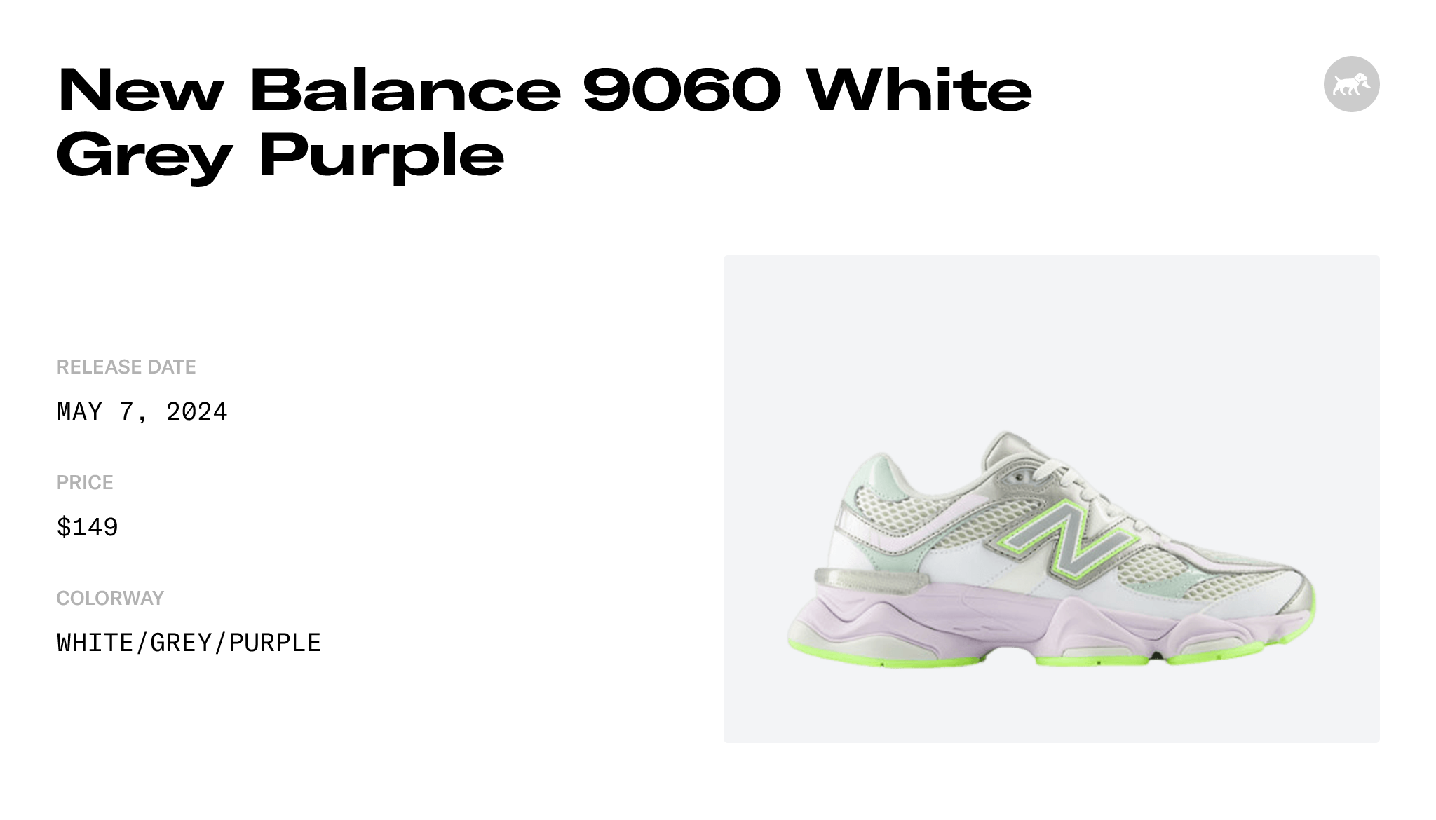 New Balance 9060 White Grey Purple - U9060AGT Release Info