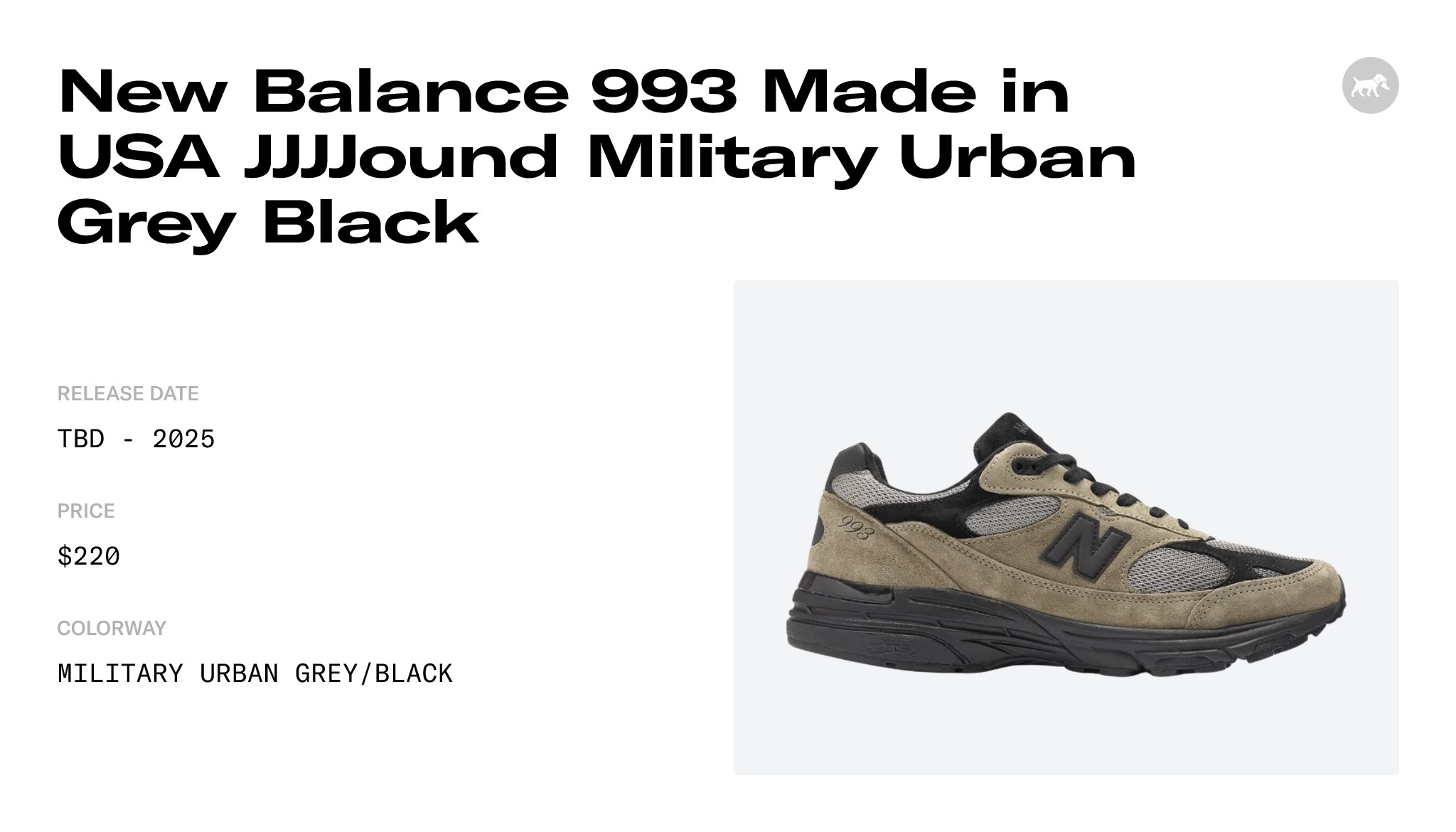 New Balance 993 Made in USA JJJJound Military Urban Grey Black - U993JD ...