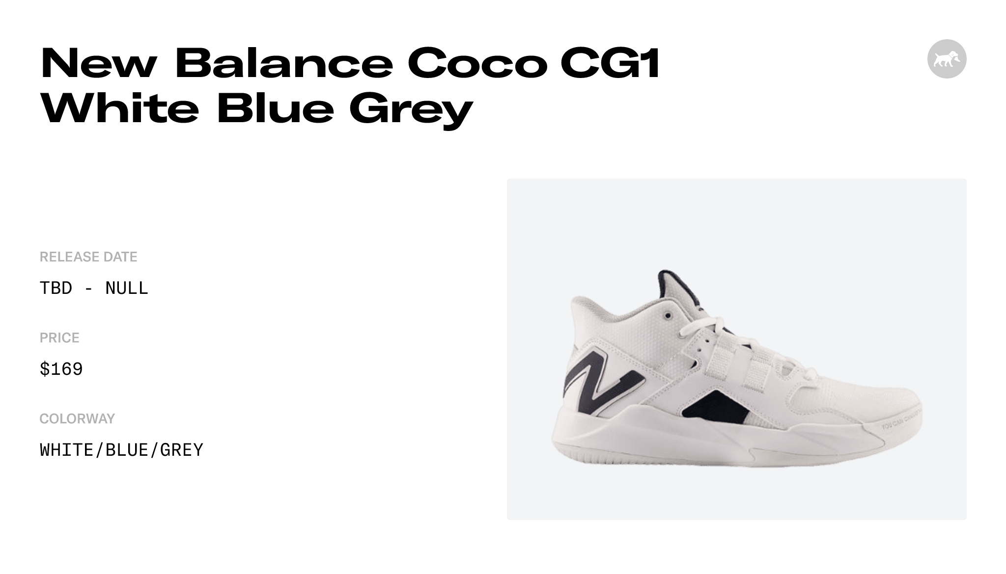 New Balance Coco CG1 White Blue Grey - UCHCOCOC Release Info