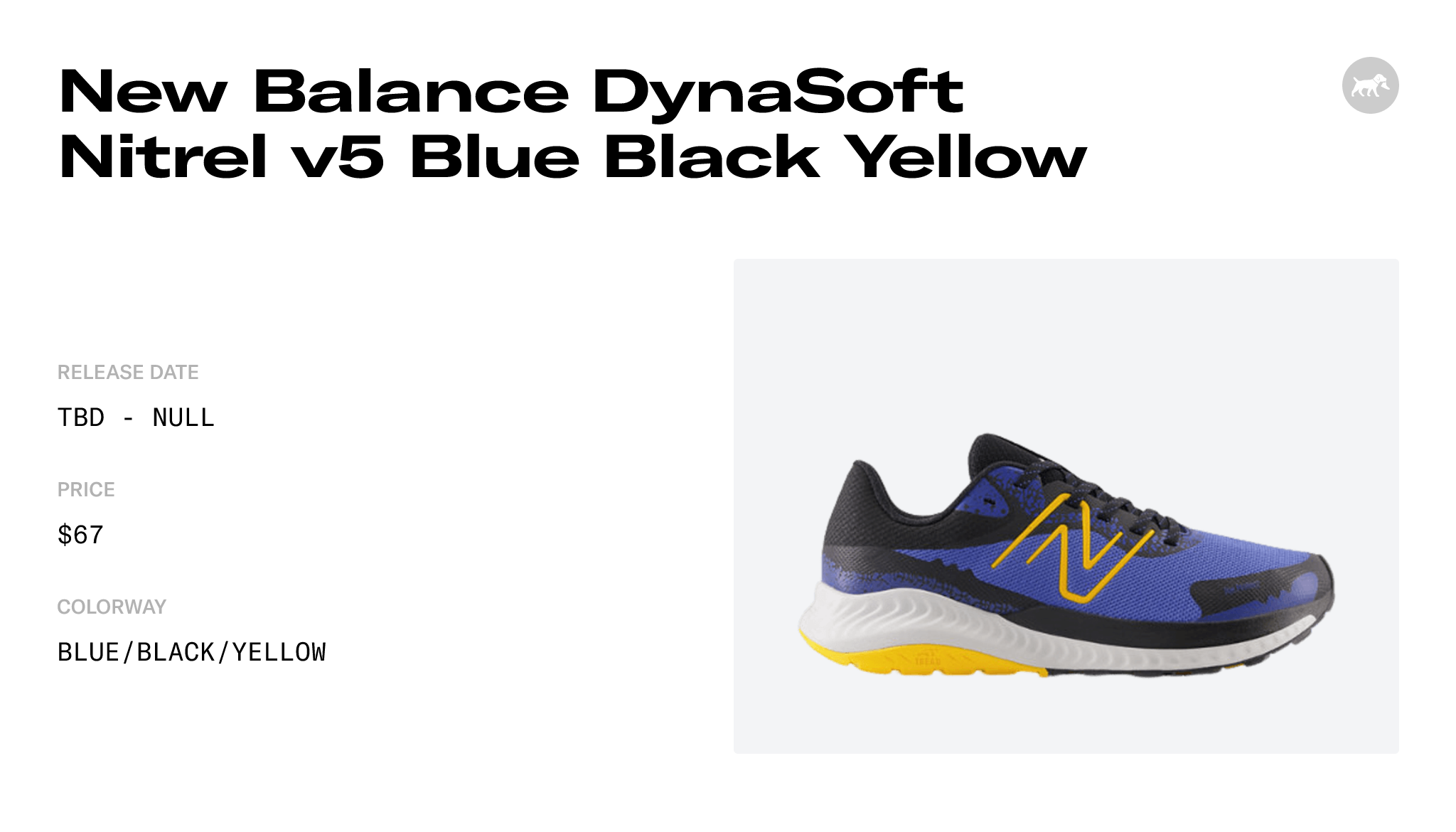 New Balance DynaSoft Nitrel v5 Blue Black Yellow - MTNTRMB5 Release Info