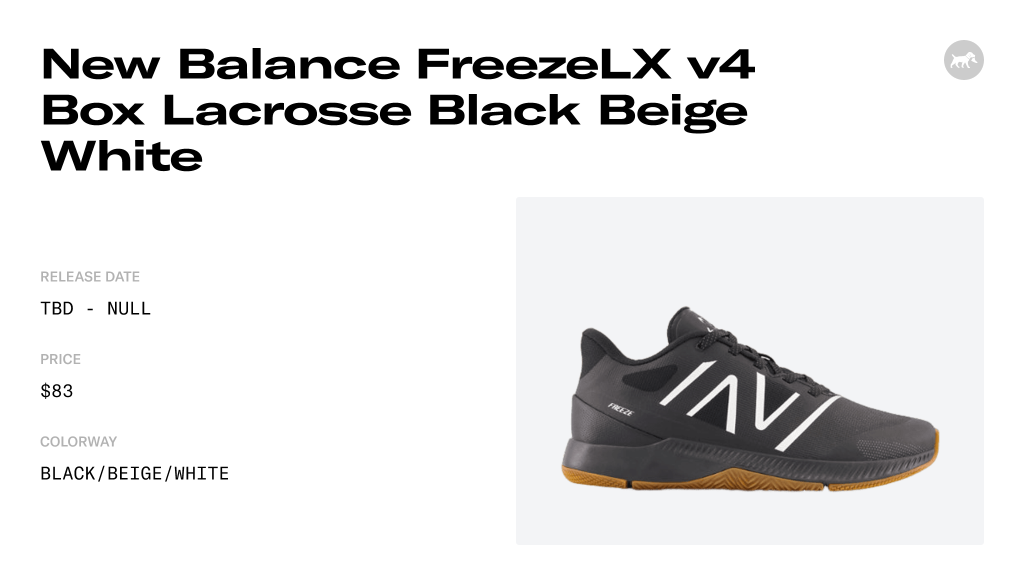 New Balance FreezeLX v4 Box Lacrosse Black Beige White - FREEZBB4 ...