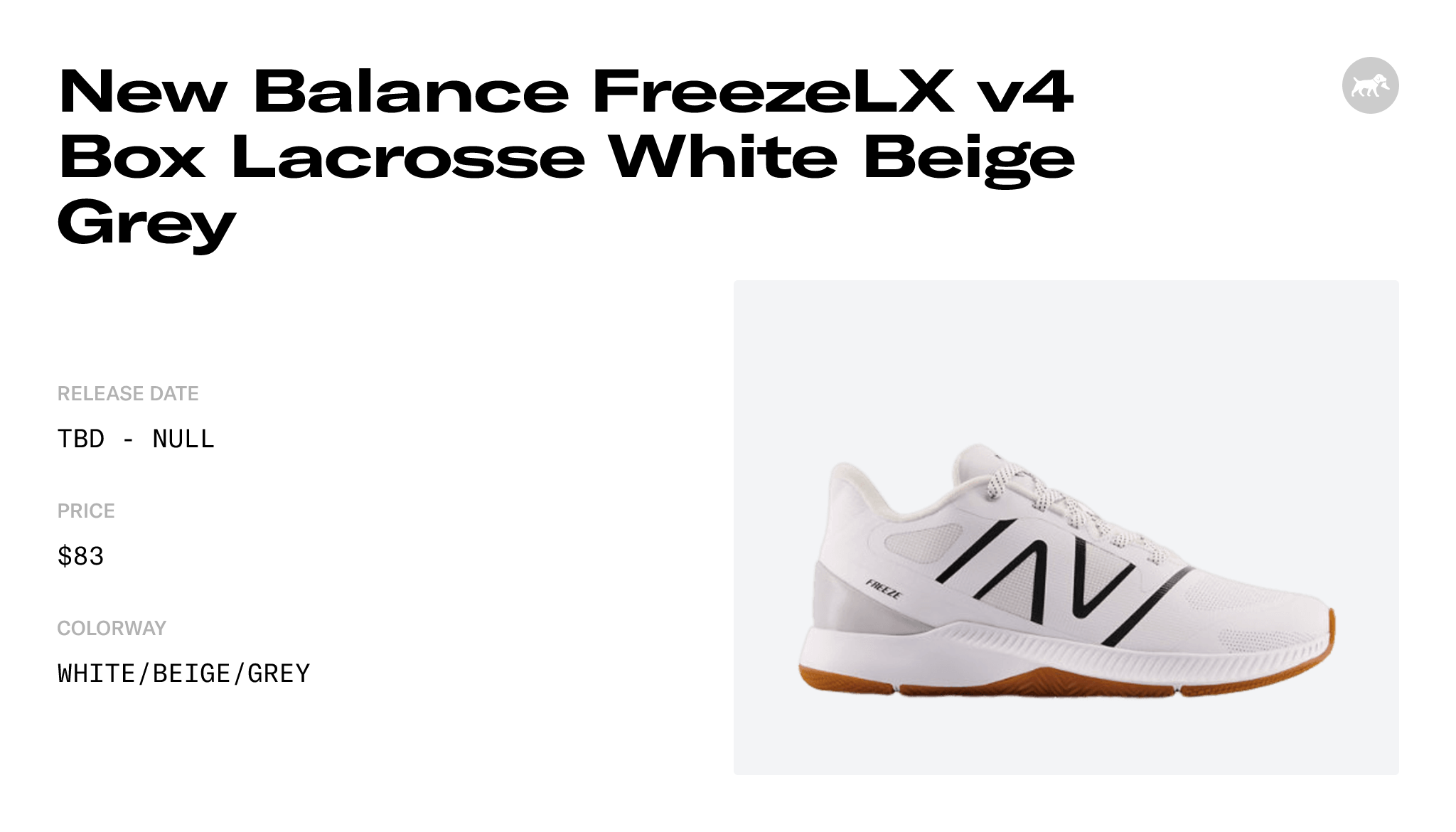 New Balance FreezeLX v4 Box Lacrosse White Beige Grey - FREEZBW4 ...