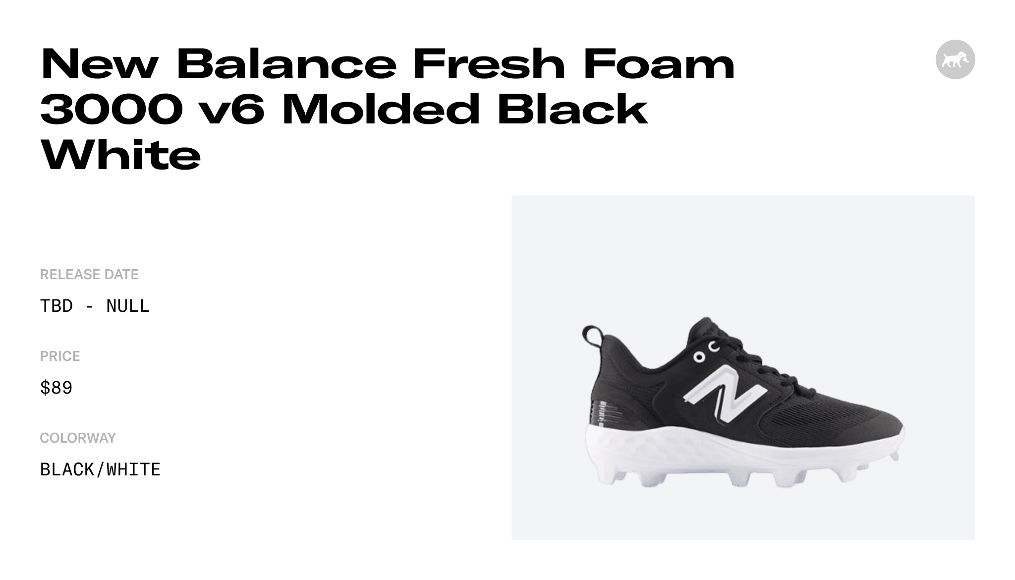 New Balance Fresh Foam 3000 v6 Molded Black White - PL3000K6 Release Info