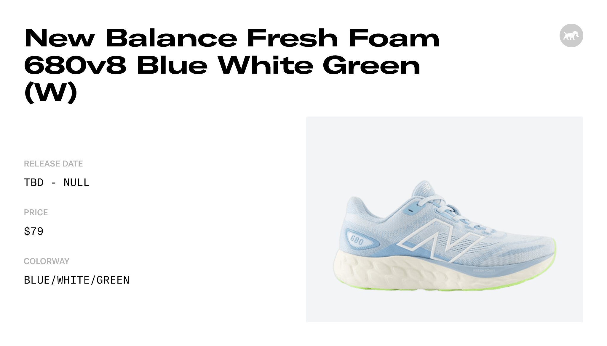 New Balance Fresh Foam 680v8 Blue White Green (W) - W680LT8 Release Info