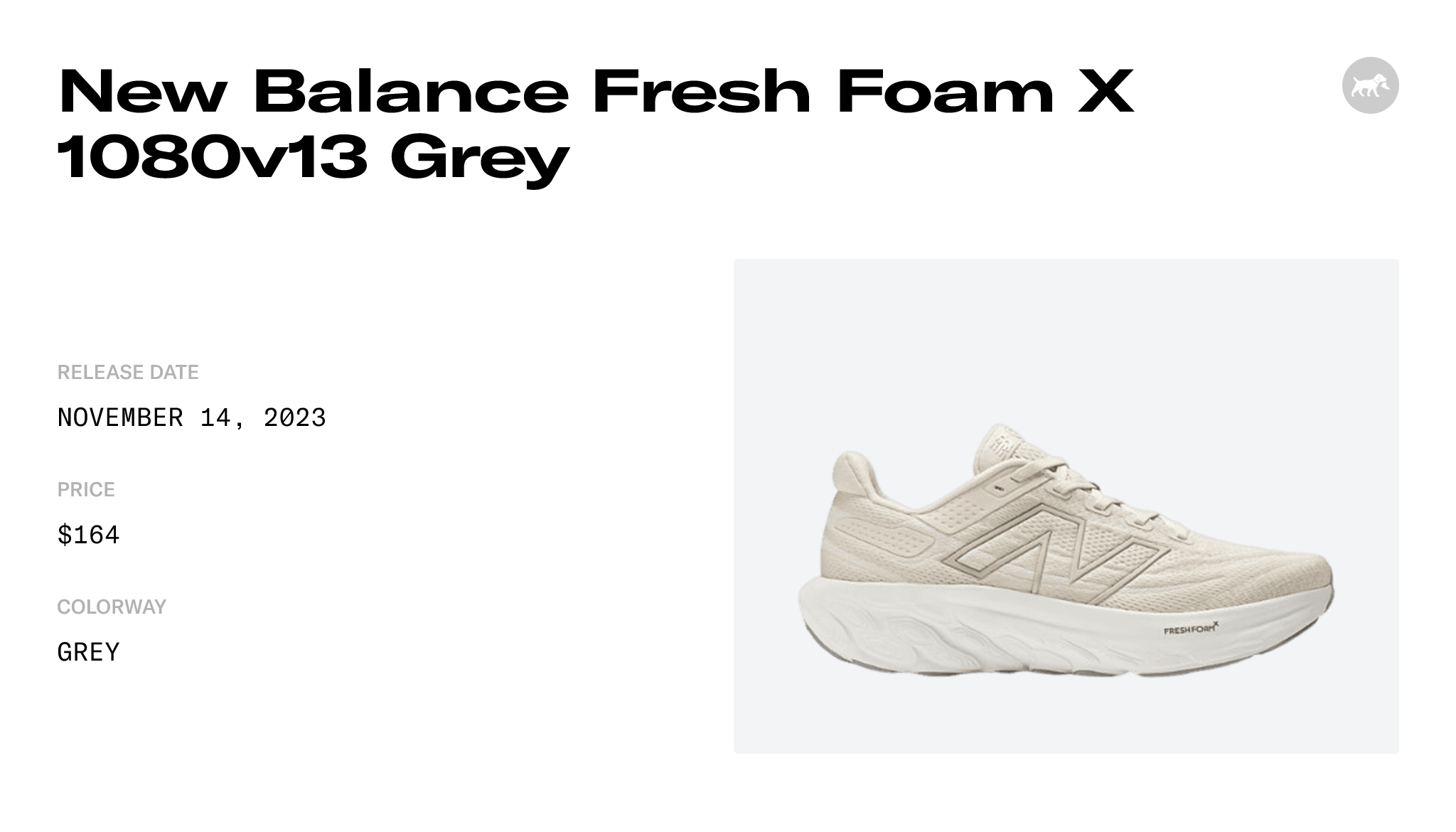 New Balance Fresh Foam X 1080v13 Grey - M108013T Release Info