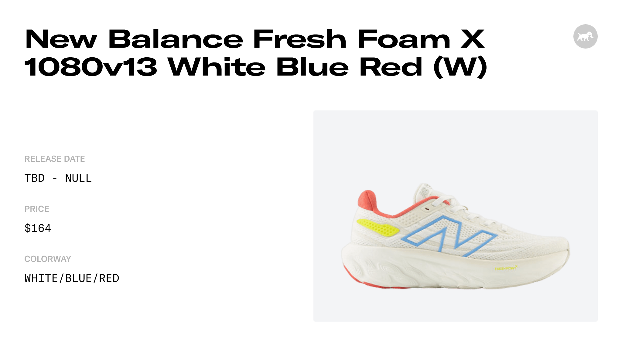 New Balance Fresh Foam X 1080v13 White Blue Red (W) - W1080O13 Release Info