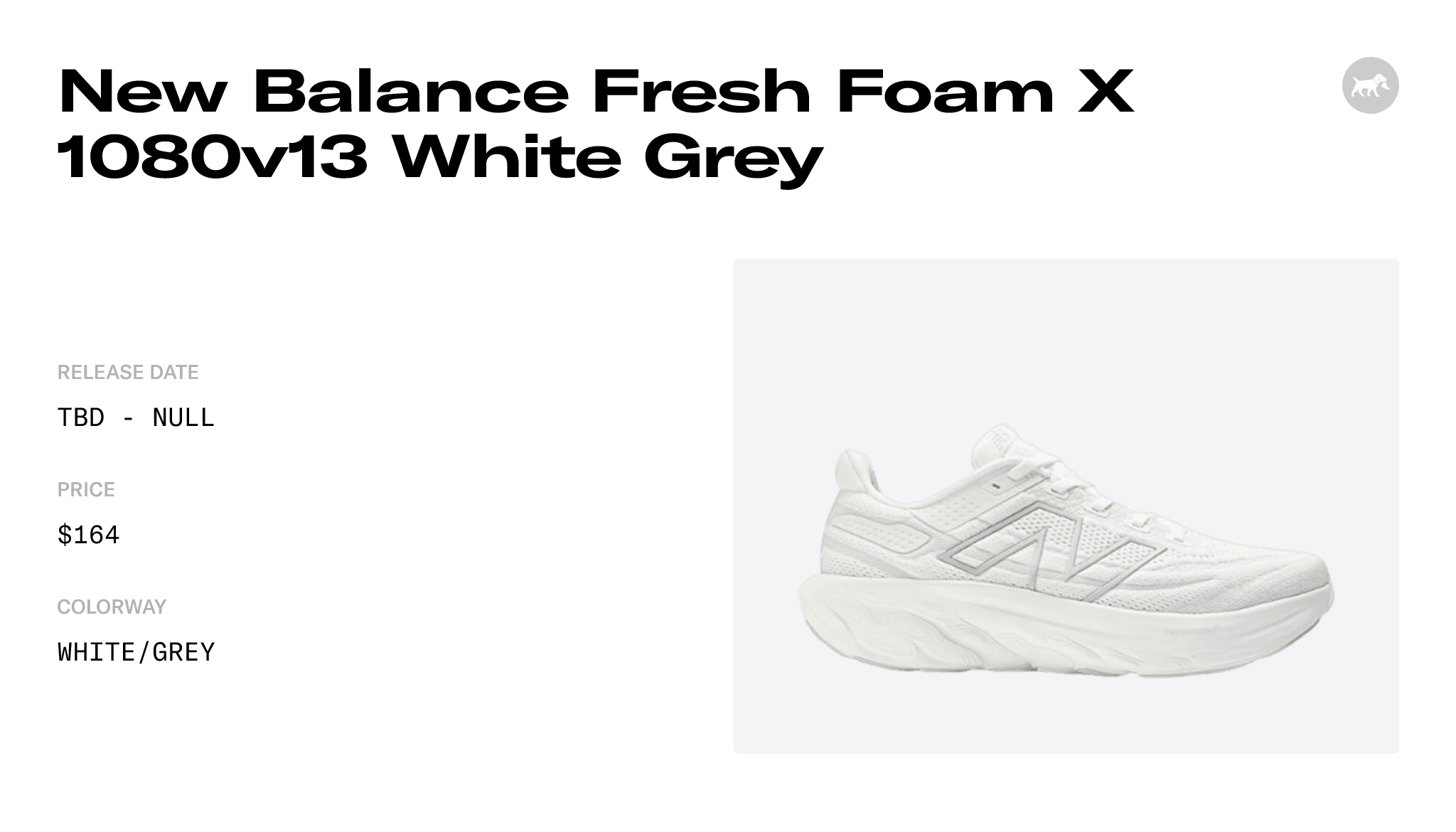 New Balance Fresh Foam X 1080v13 White Grey - M1080W13 Release Info
