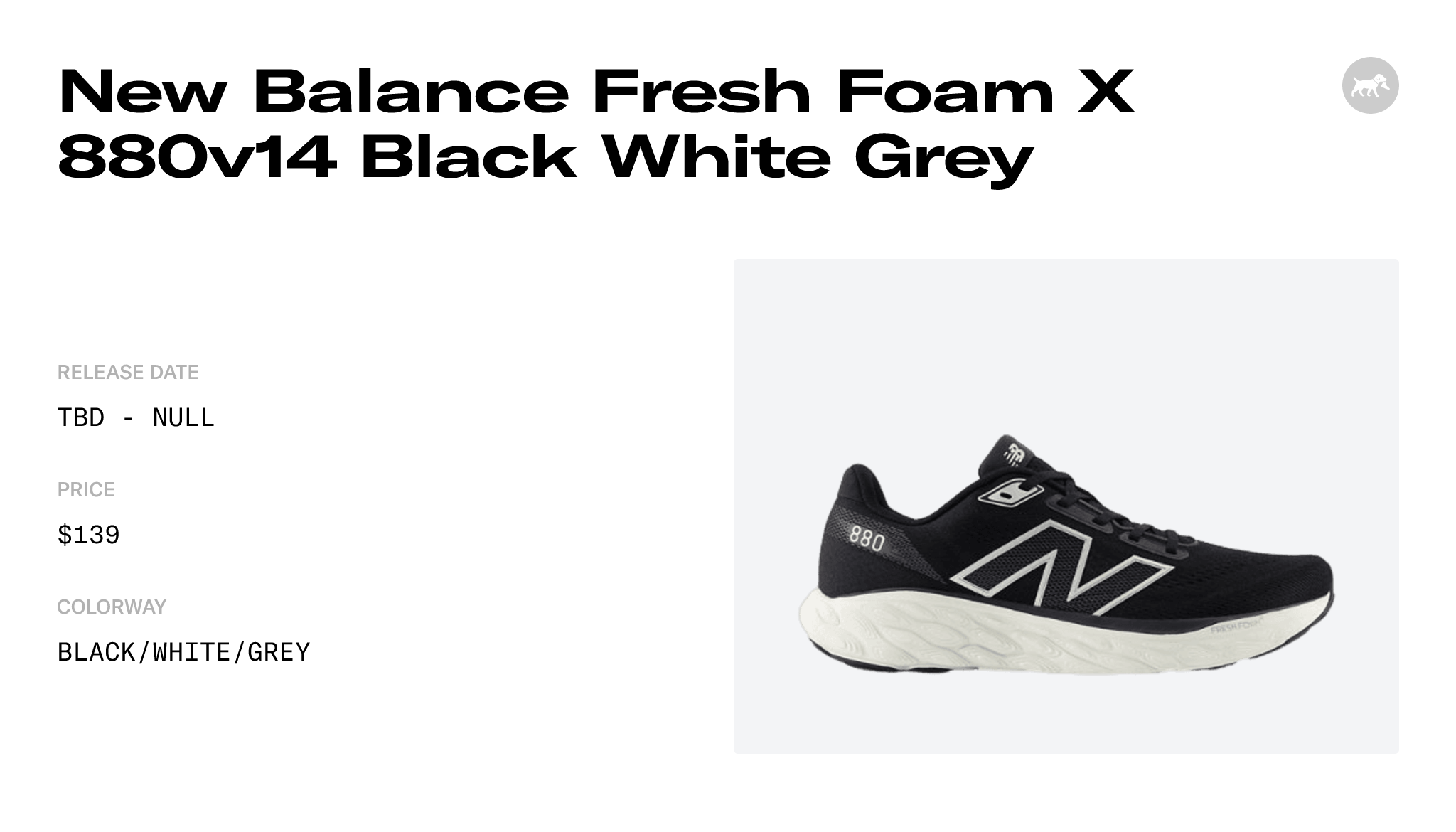 New Balance Fresh Foam X 880v14 Black White Grey - M880B14 Release Info