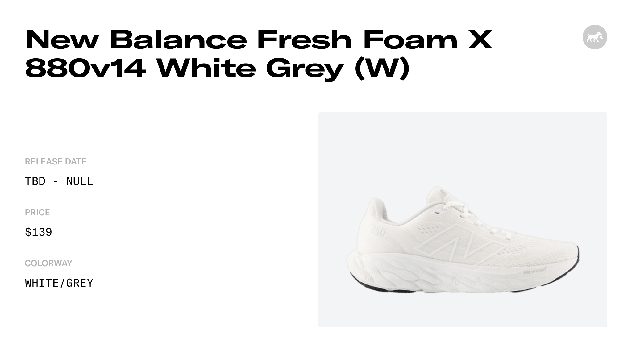 New Balance Fresh Foam X 880v14 White Grey (W) - W880W14 Release Info