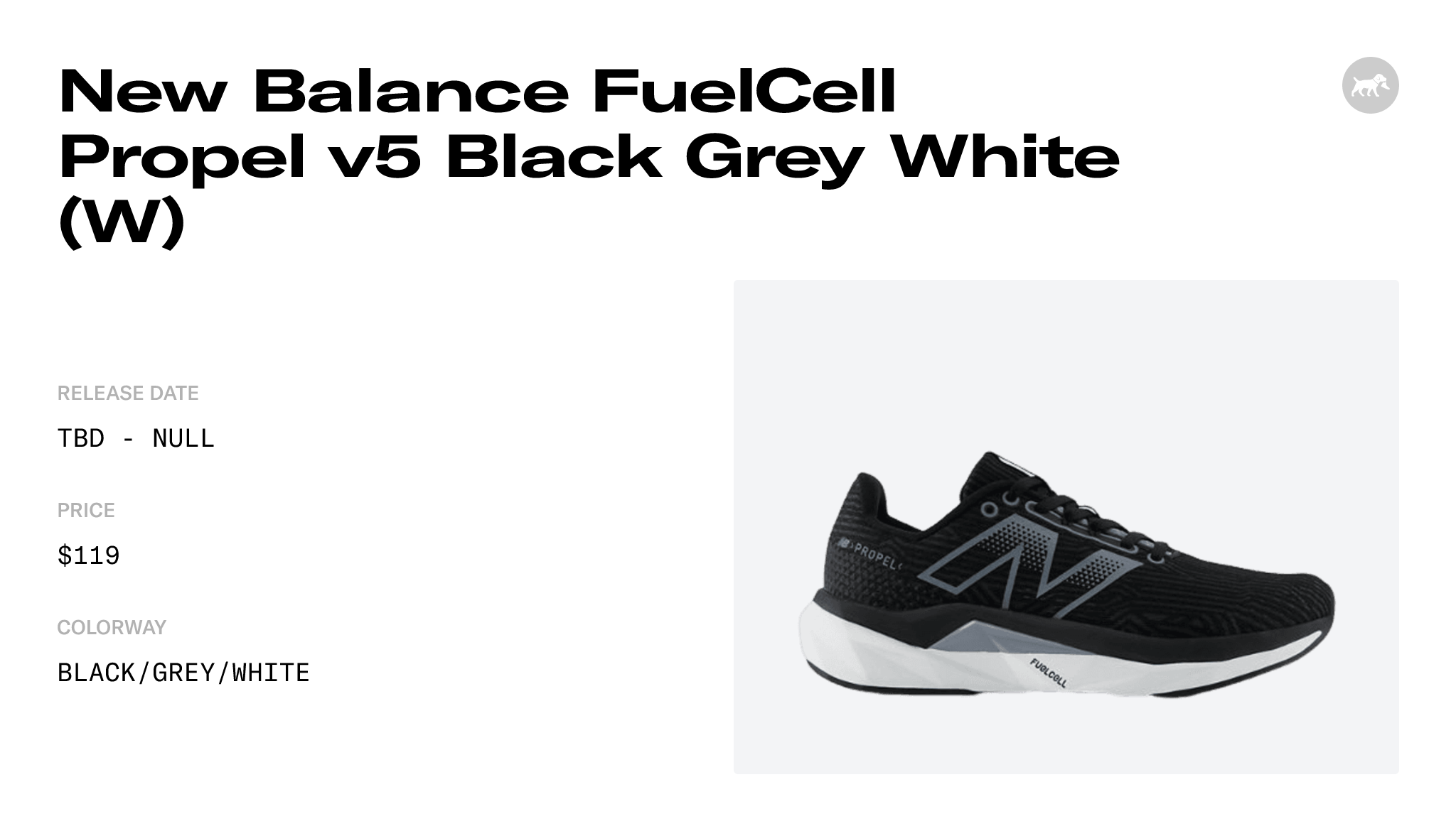 New Balance FuelCell Propel v5 Black Grey White (W) - WFCPRLB5 Release Info