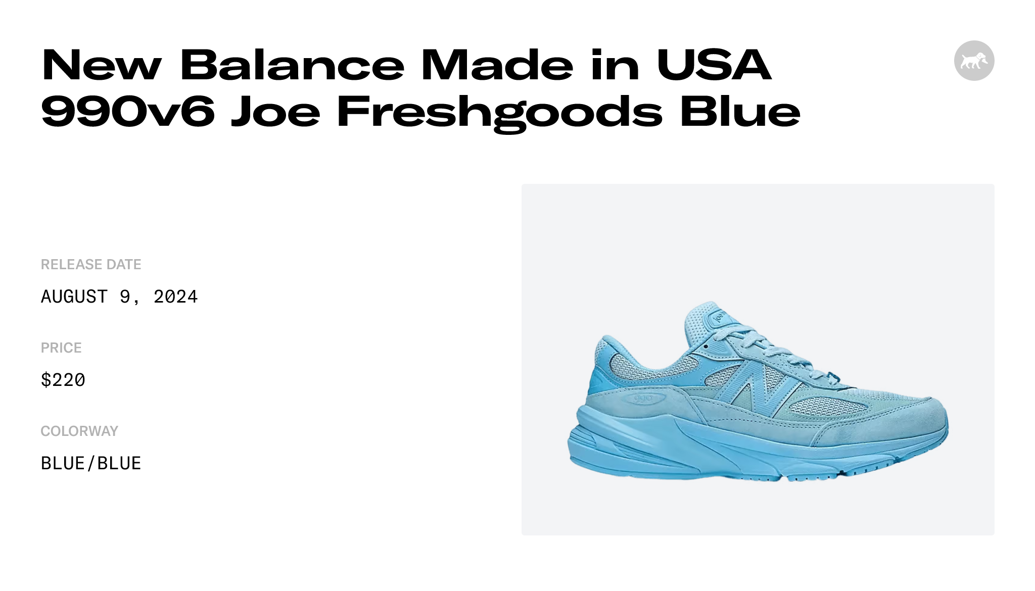 New Balance Made in USA 990v6 Joe Freshgoods Blue - U990JG6