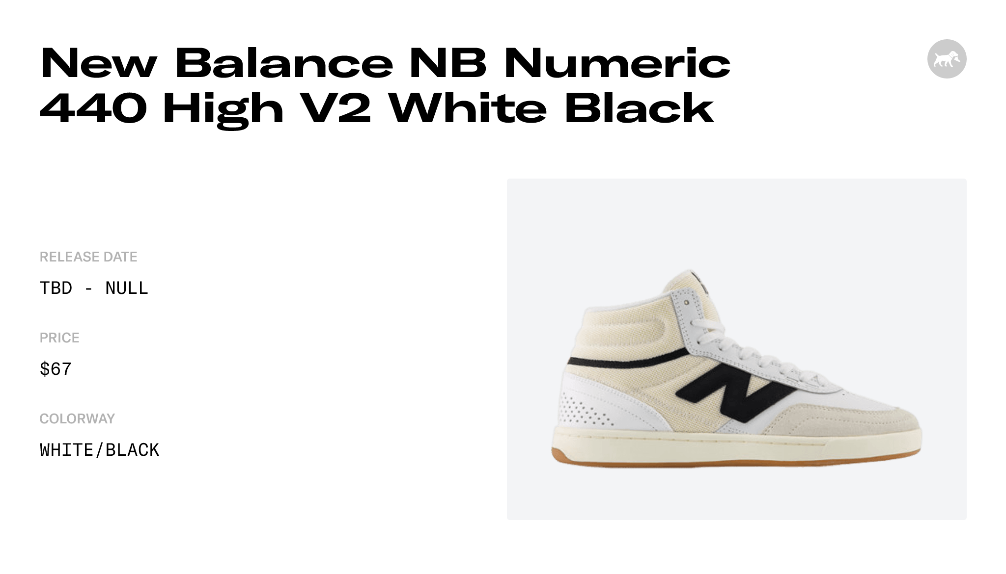 New Balance NB Numeric 440 High V2 White Black - NM440HSB Release Info