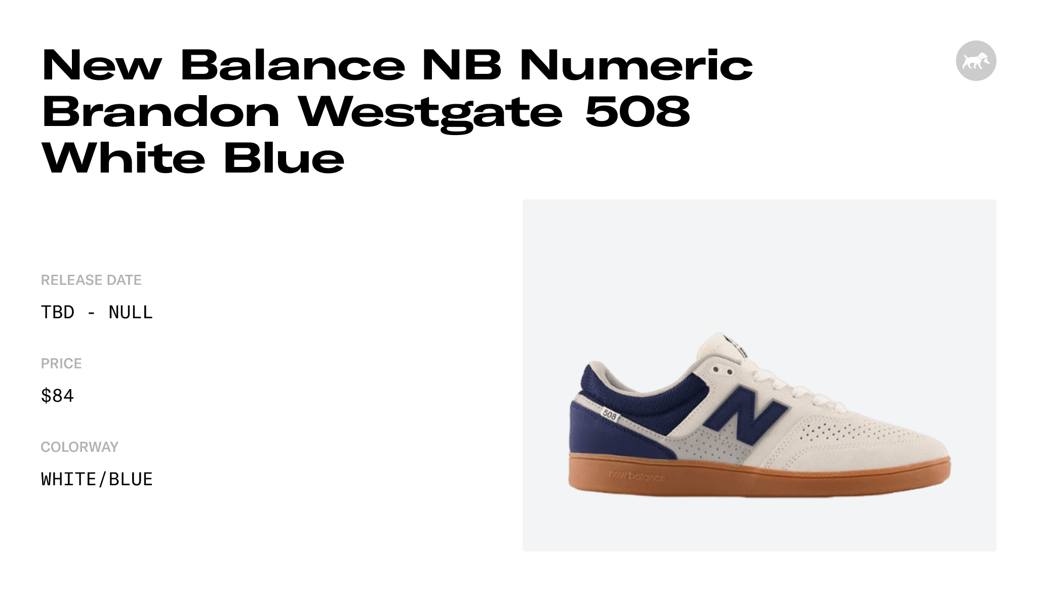New Balance NB Numeric Brandon Westgate 508 White Blue - NM508BWT ...