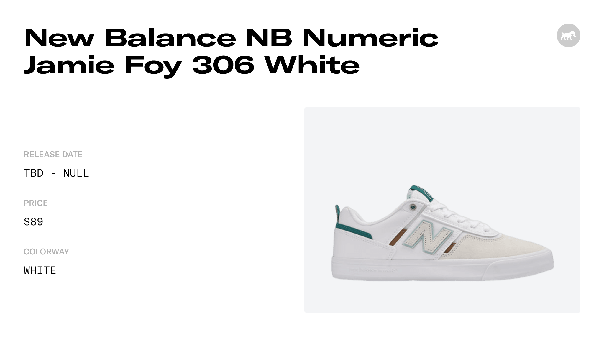 New Balance NB Numeric Jamie Foy 306 White - NM306ZUA Release Info