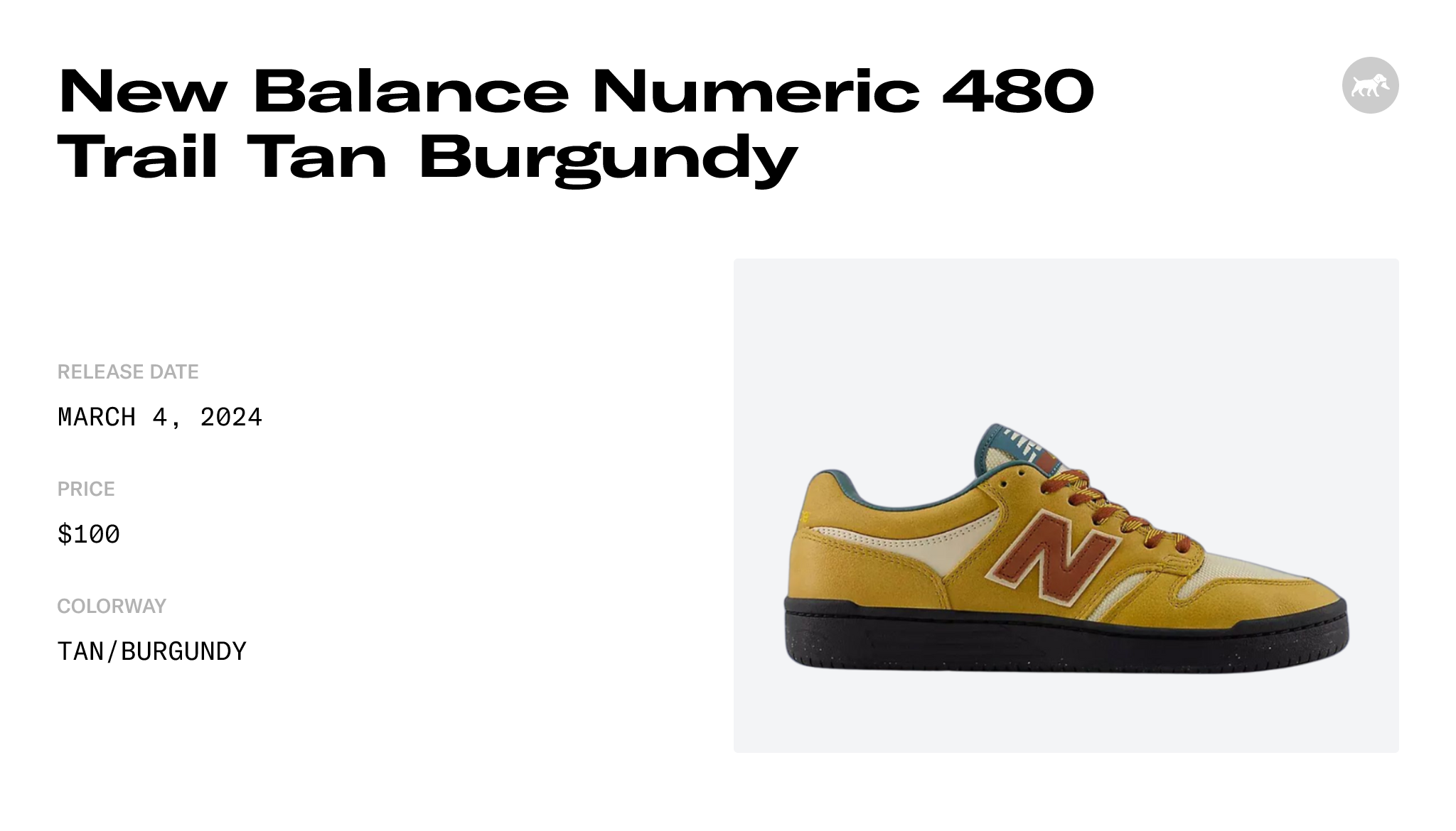 New Balance Numeric 480 Trail Tan Burgundy - NM480TRA