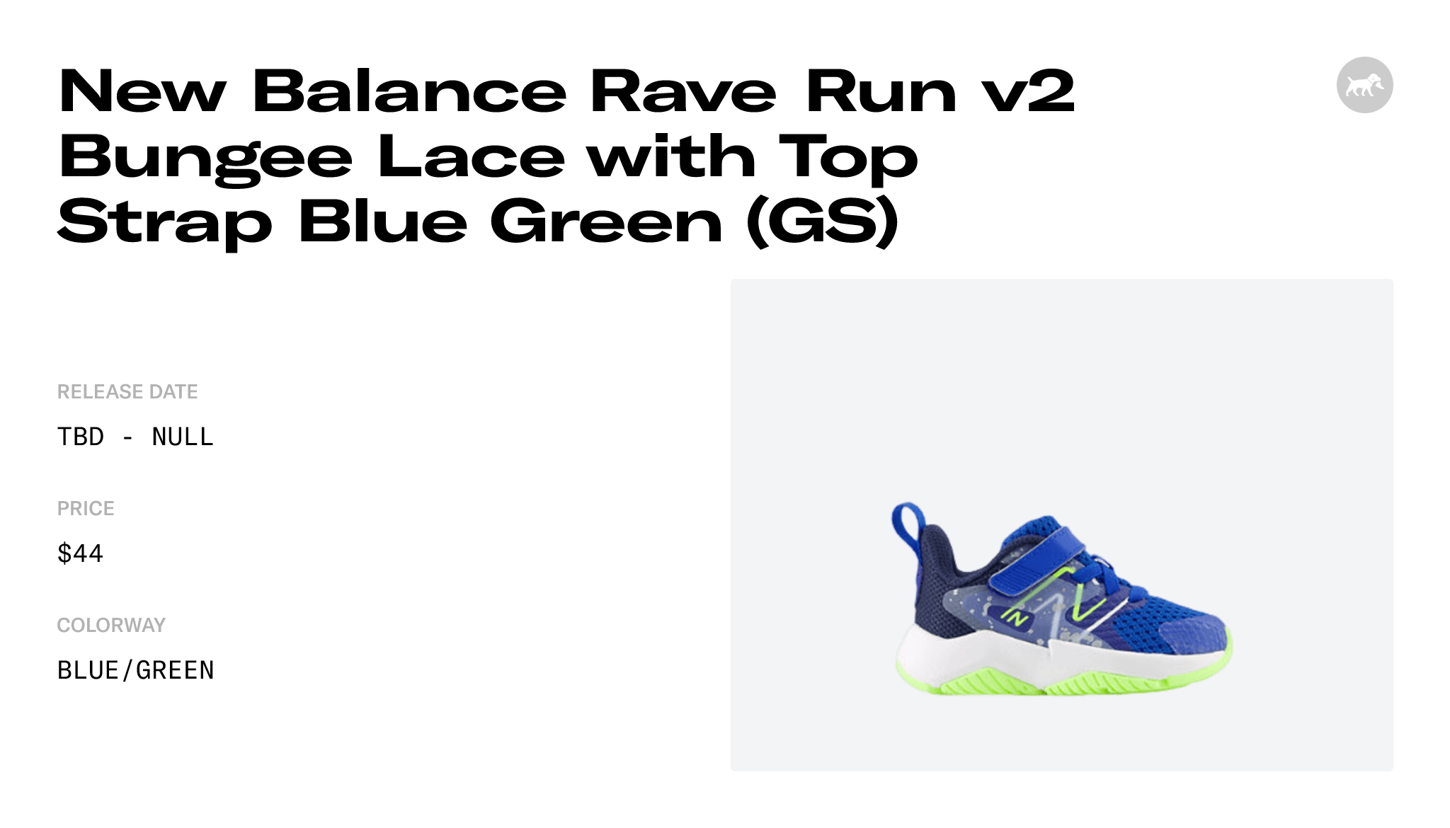 New Balance Rave Run v2 Bungee Lace with Top Strap Blue Green (GS ...