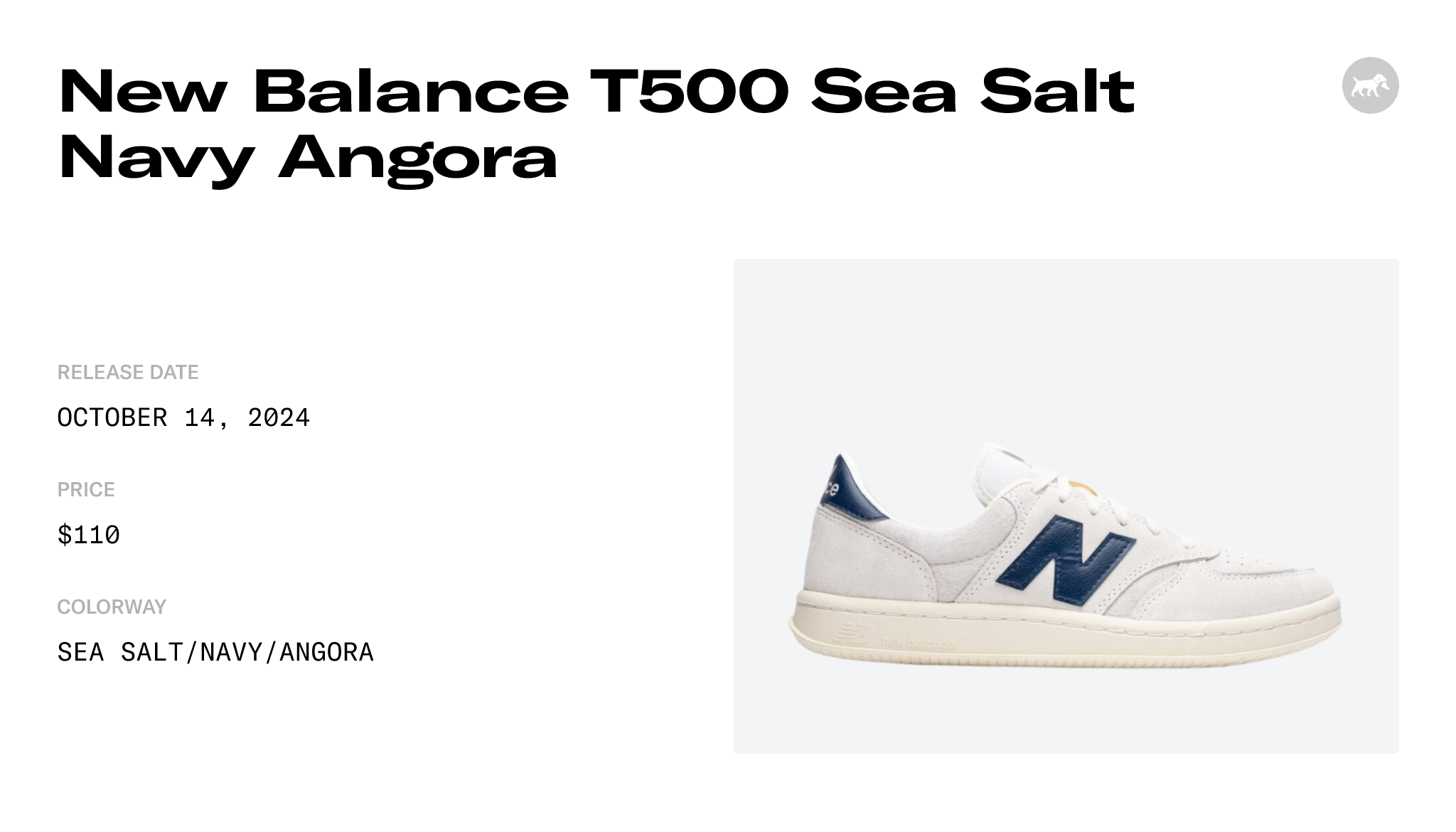 New Balance T500 Sea Salt Navy Angora - CT500CF Raffles & Where to Buy