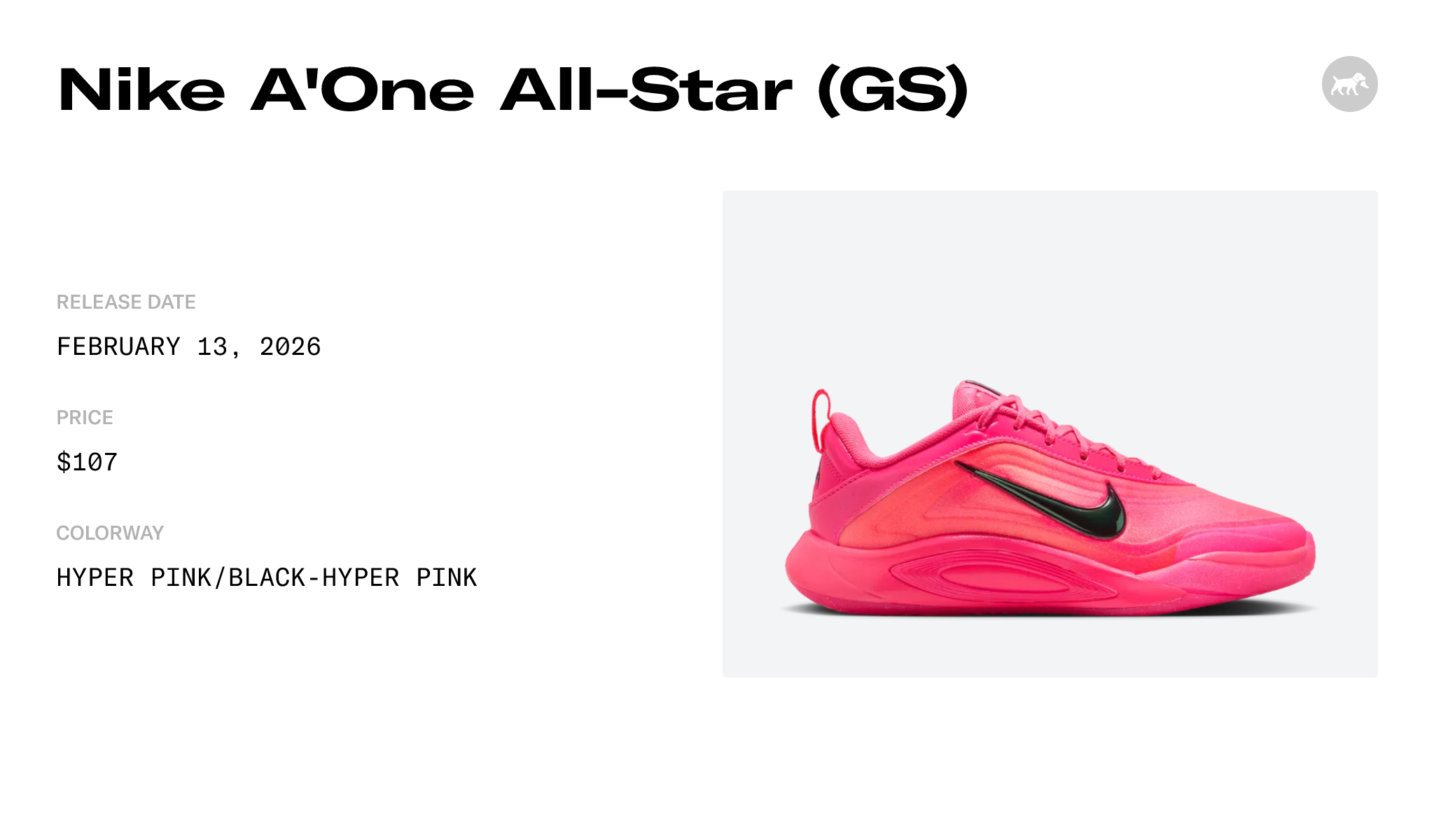 Nike A'One All-Star (GS) - IB4778-600 Release Info