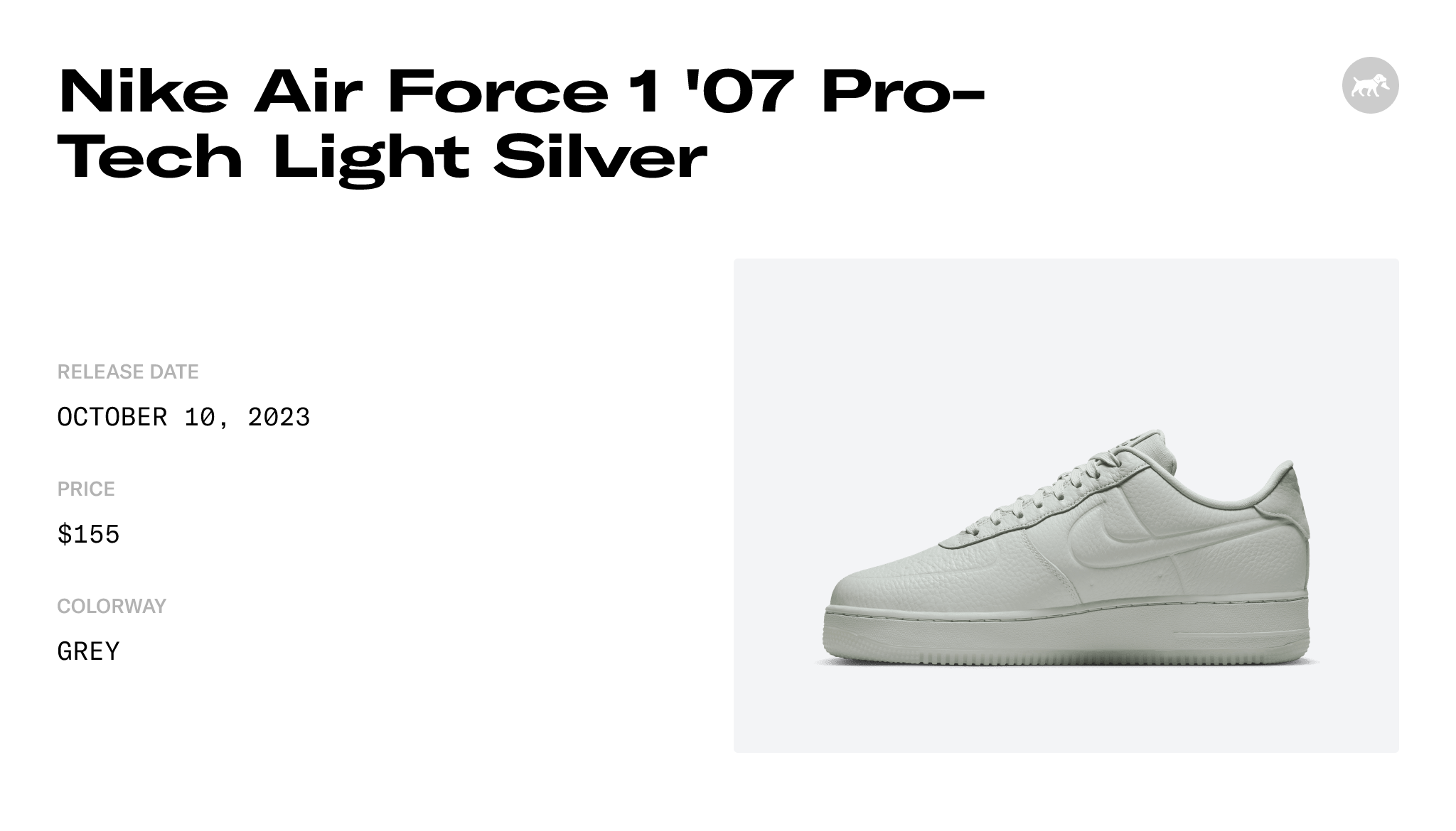 Nike Air Force 1 '07 Pro-Tech Light Silver - FB8875-002
