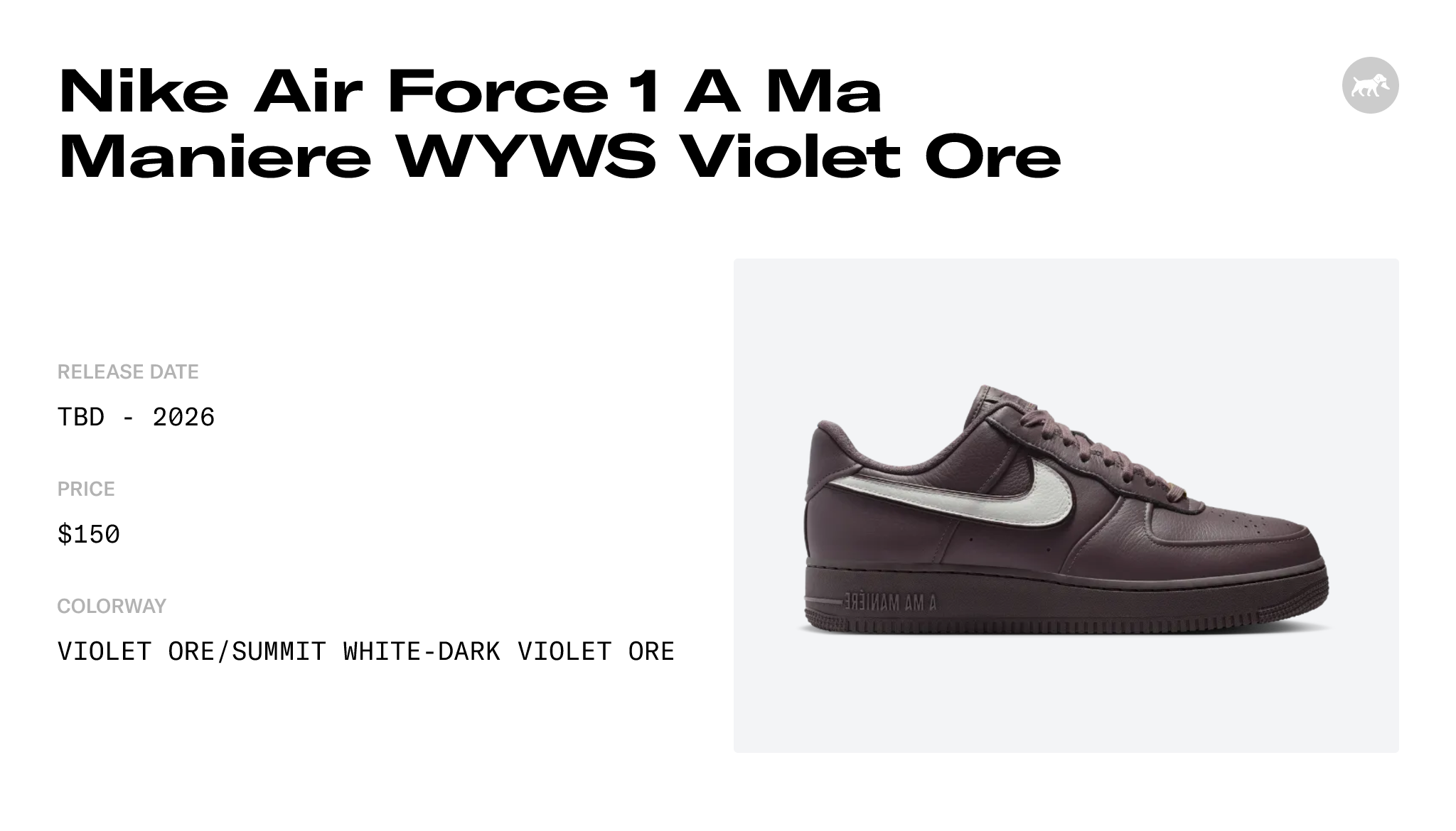 Nike Air Force 1 A Ma Maniere WYWS Violet Ore - IO1543-200 Release Info