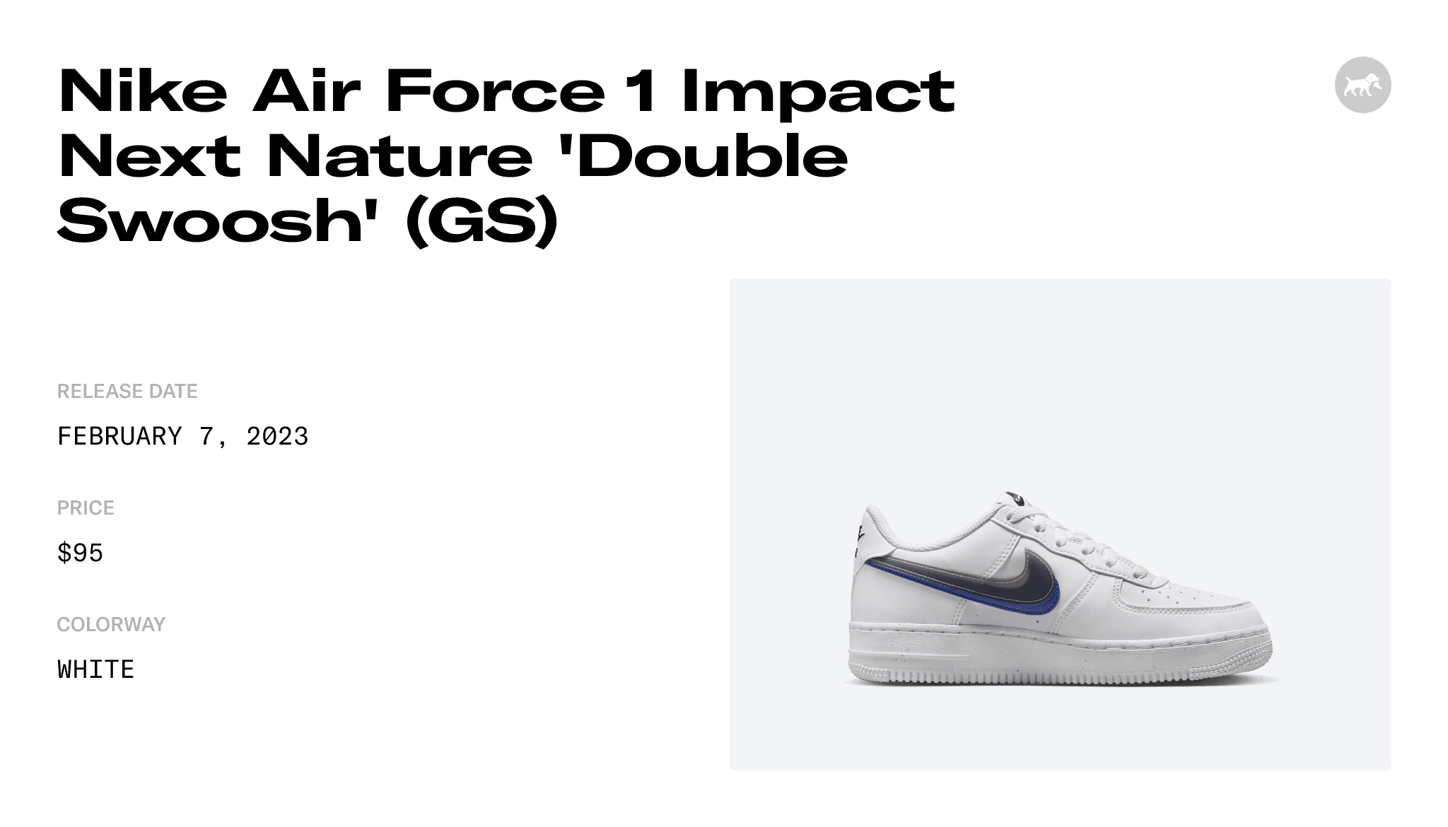 Nike Air Force 1 Impact Next Nature 'Double Swoosh' (GS) - FD0688-100 ...
