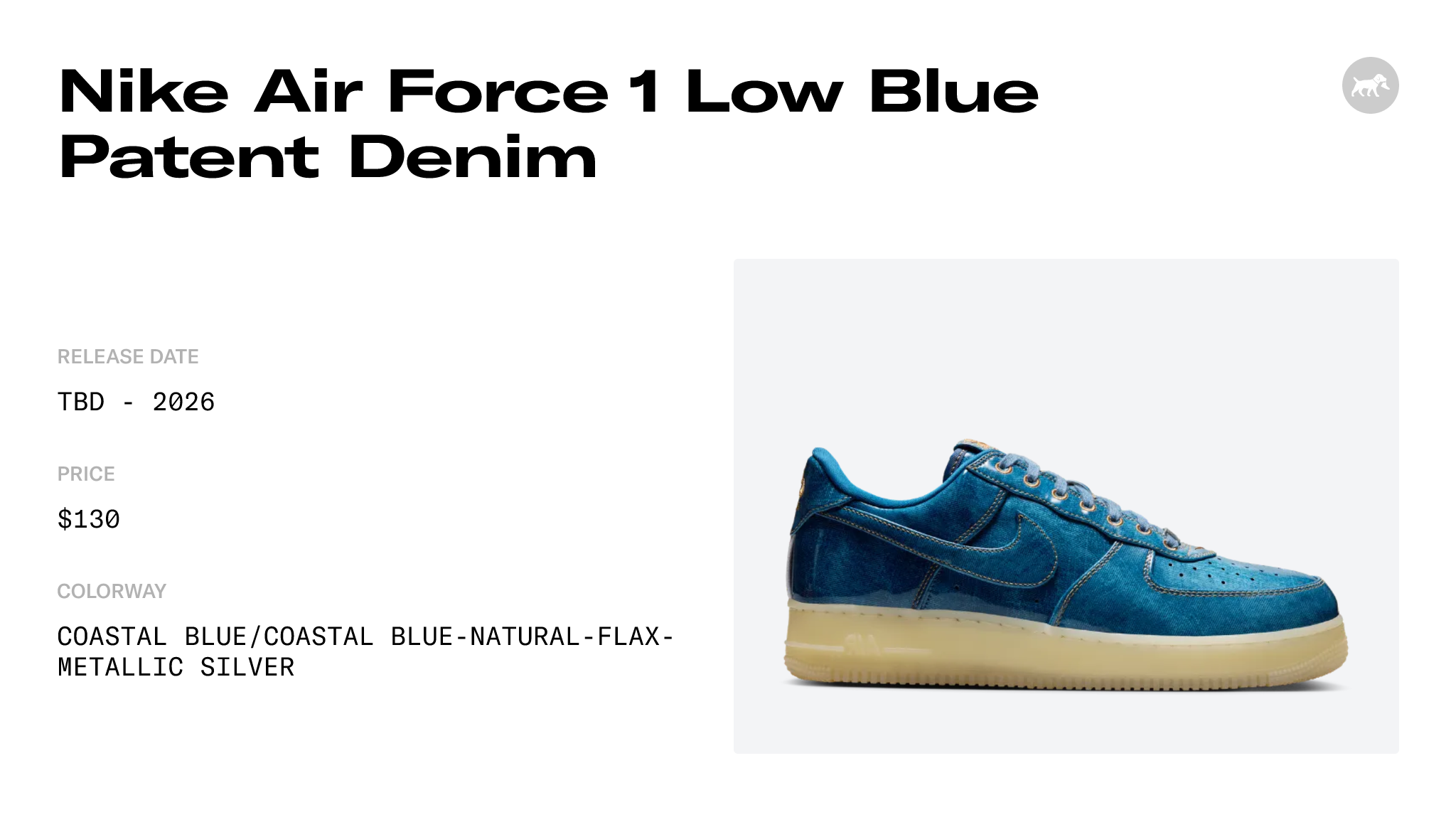Nike Air Force 1 Low Blue Patent Denim - IM5757-400 Release Info