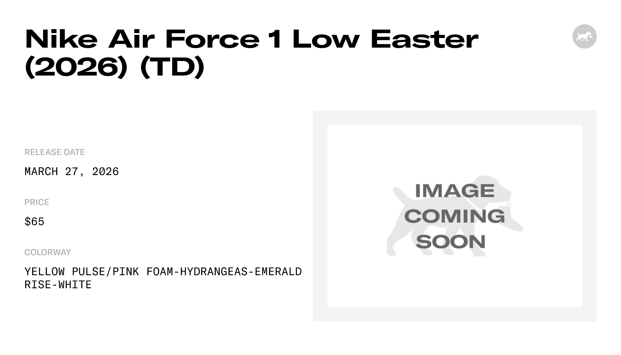 Nike Air Force 1 Low Easter (2026) (TD) - IU7909-701 Release Info