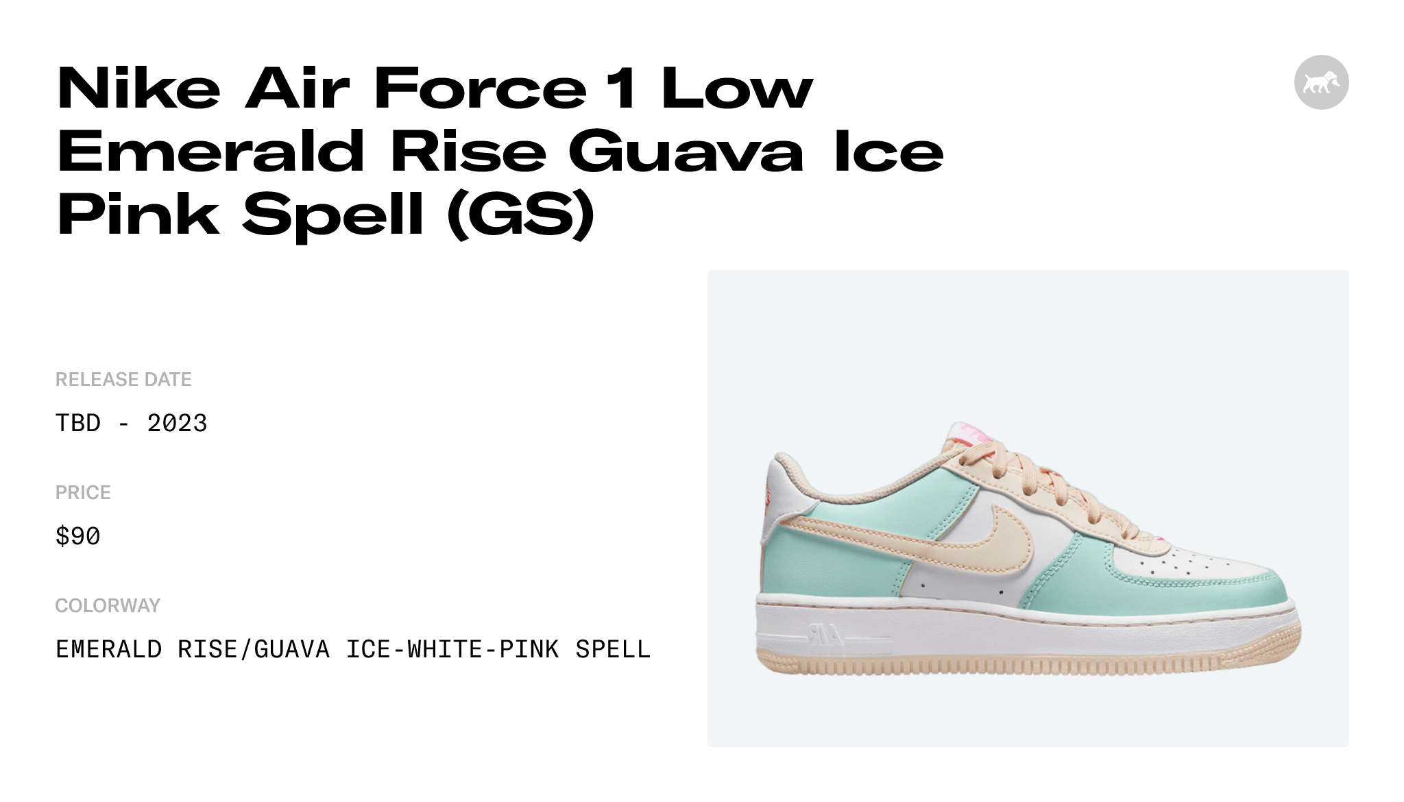 Nike Air Force 1 Low Emerald Rise Guava Ice Pink Spell (GS) - DV7762 ...