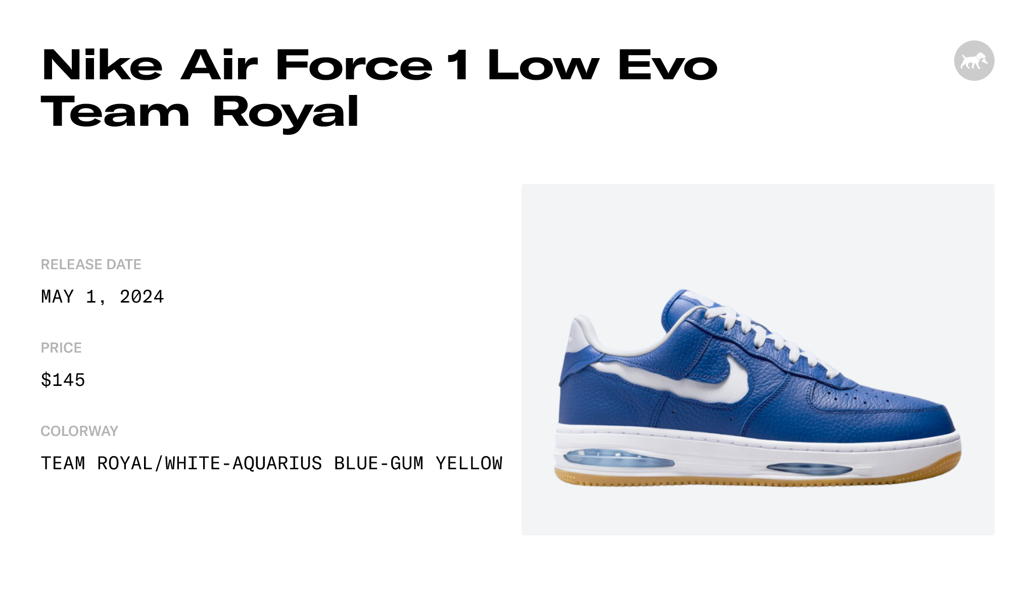 Nike Air Force 1 Low Evo Team Royal - HF3630-400 Raffles & Where to Buy