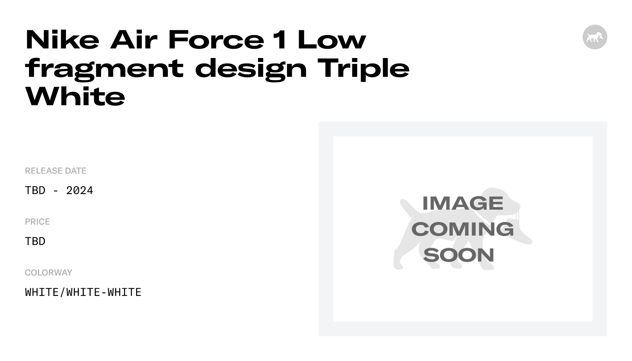Nike Air Force 1 Low fragment design Triple White Release Info