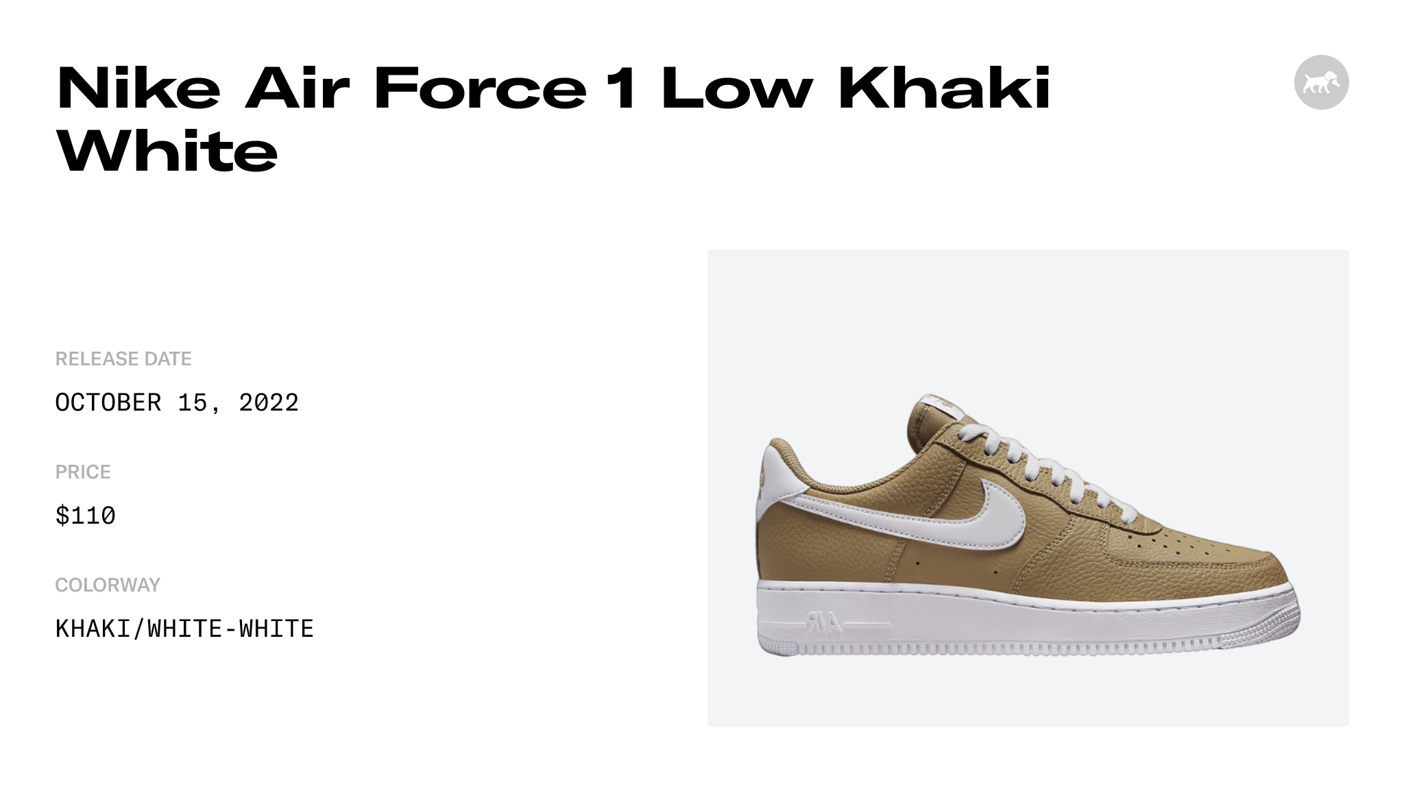 Nike Air Force 1 Low Khaki White - DV0804-200 Raffles & Where to Buy