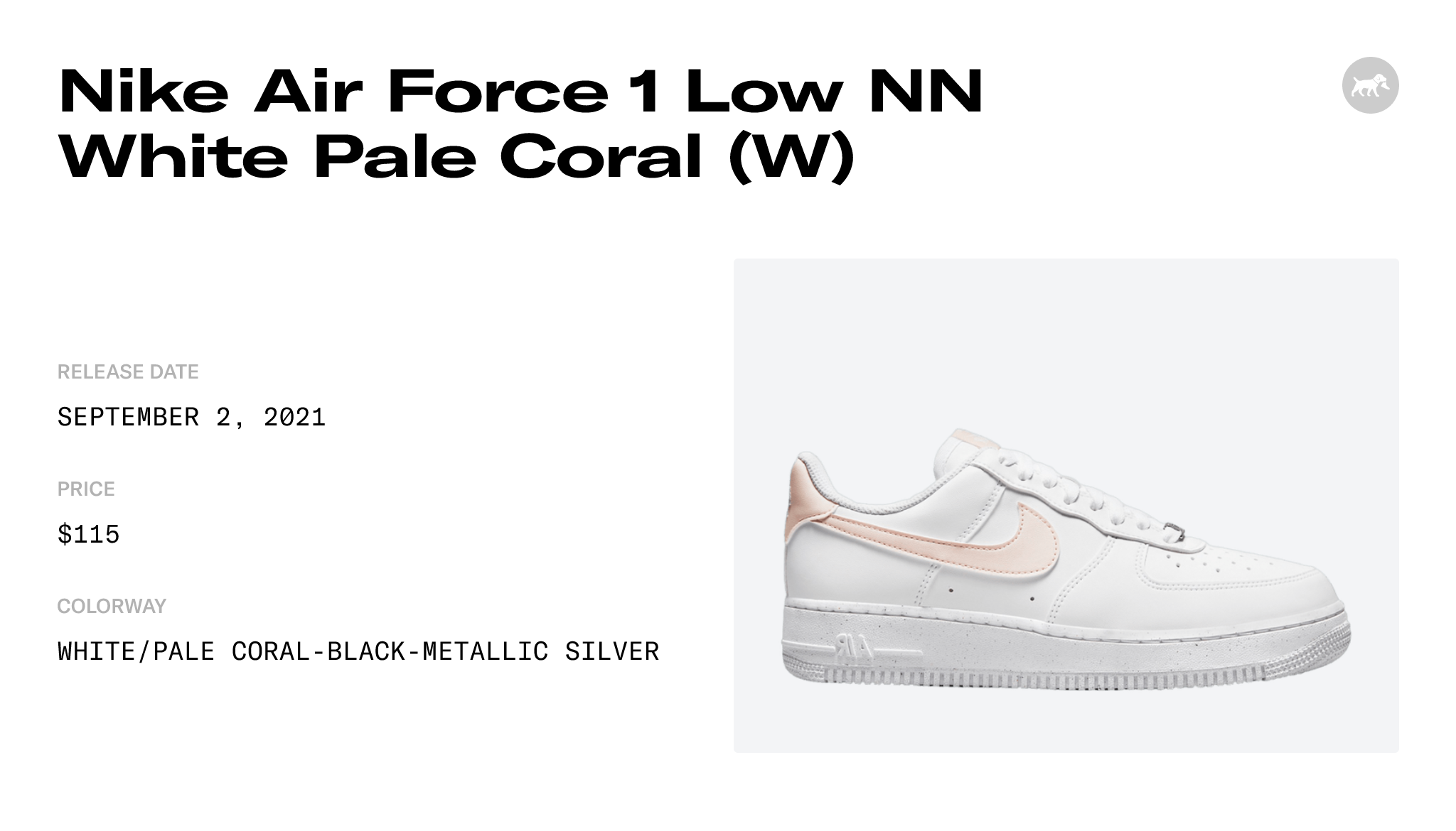 Nike Air Force 1 Low NN White Pale Coral (W) - DC9486-100