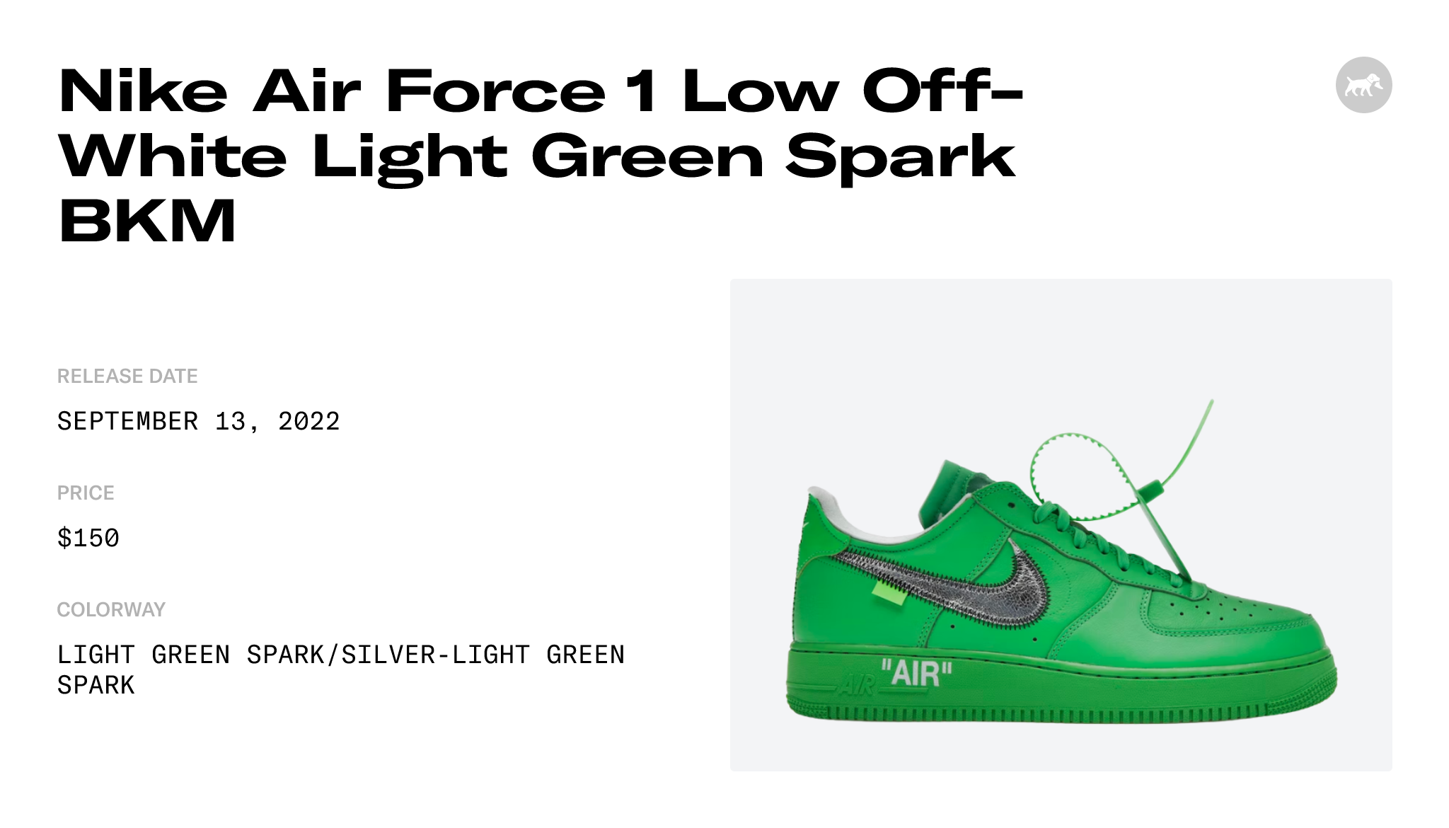 Nike Air Force 1 Low Off-White Light Green Spark BKM - DX1419-300