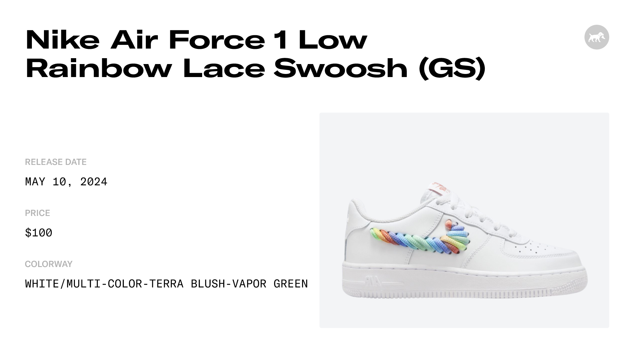Nike Air Force 1 Low Rainbow Lace Swoosh (GS) - FQ4948-100