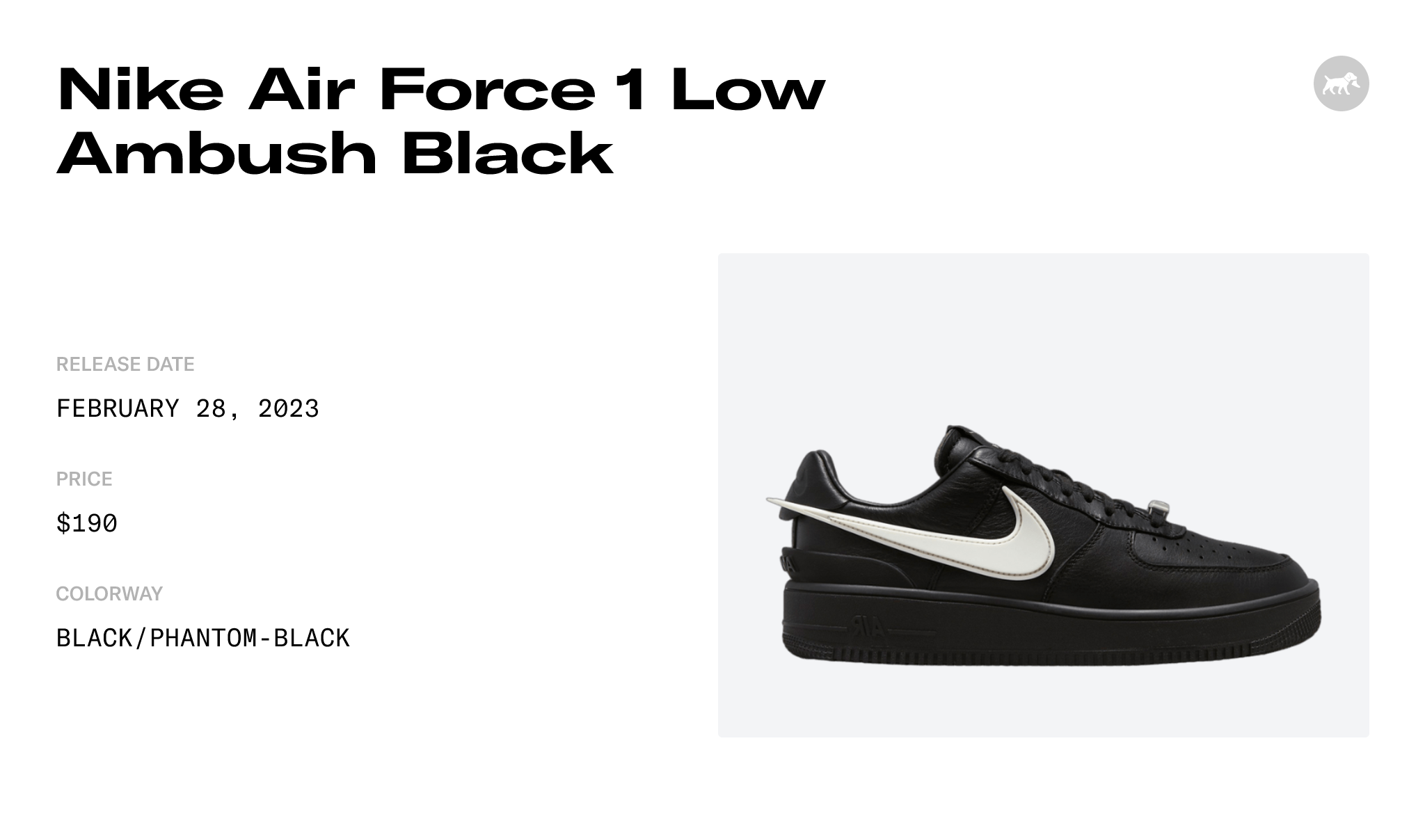 Nike Air Force 1 Low Ambush Black - DV3464-001 Raffles & Where to Buy