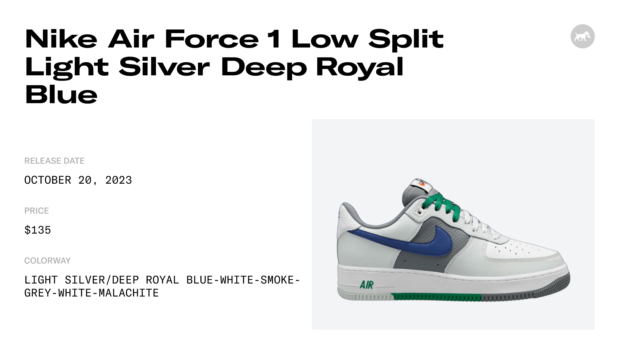 Nike Air Force 1 Low Split Light Silver Deep Royal Blue - FD2592-001
