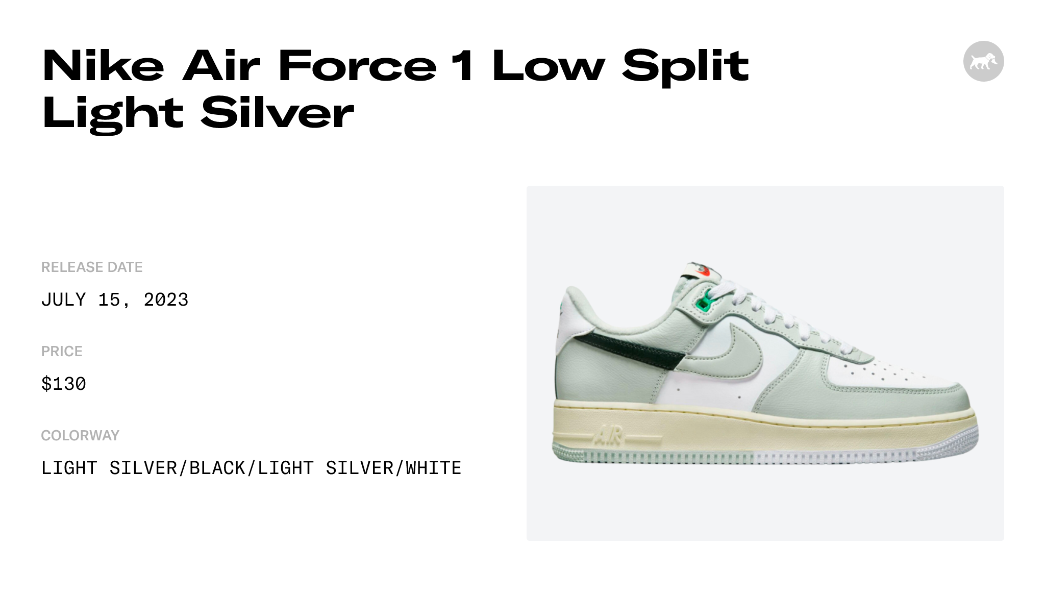 Nike Air Force 1 Low Split Light Silver - DZ2522-001