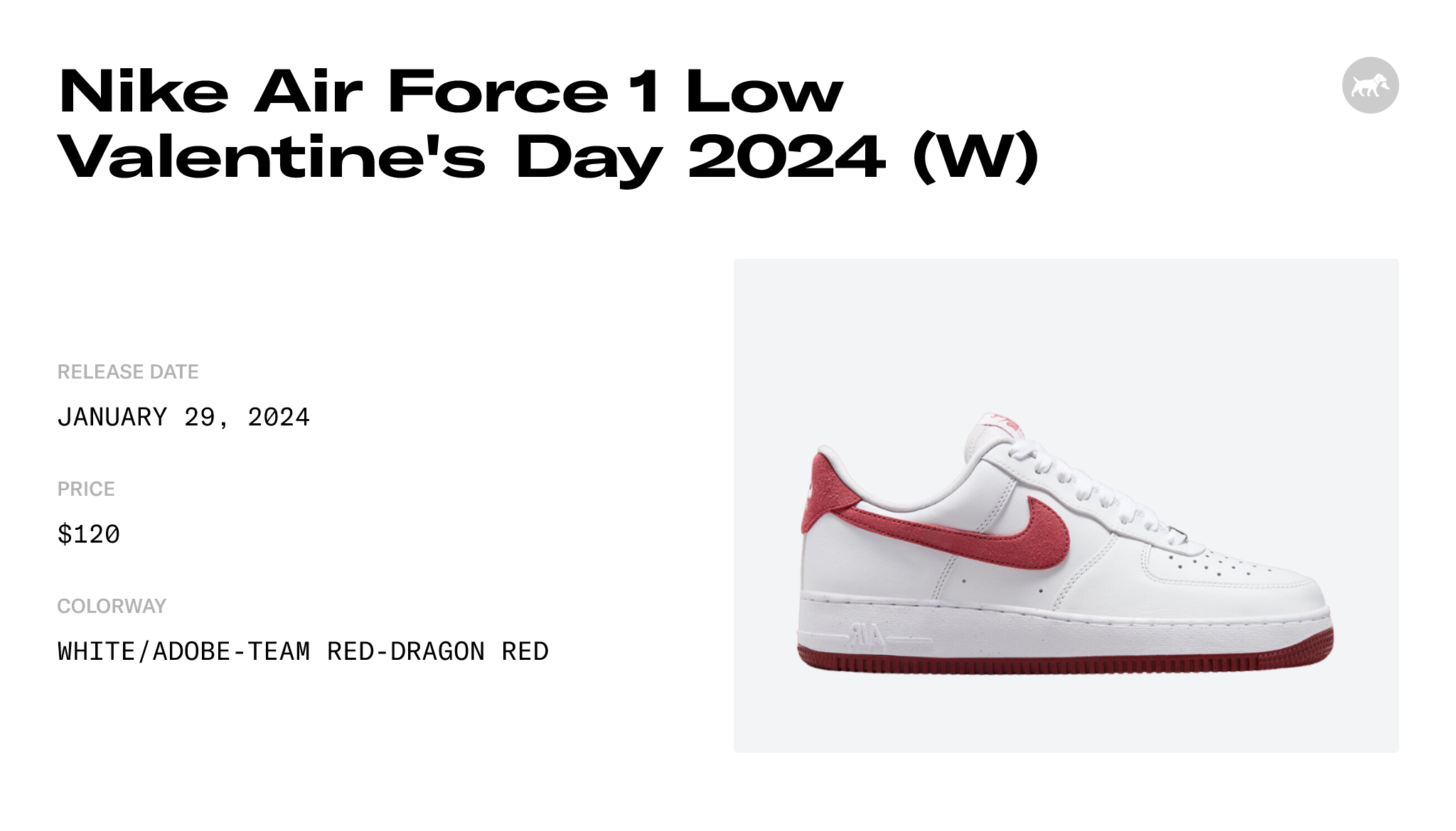 Nike Air Force 1 Low Valentine's Day 2024 (W) - FQ7626-100
