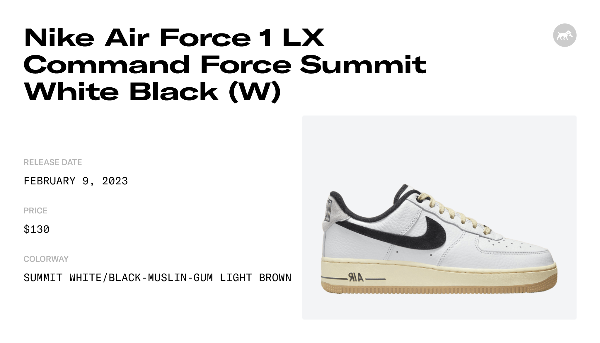 Nike Air Force 1 LX Command Force Summit White Black (W) - DR0148-101