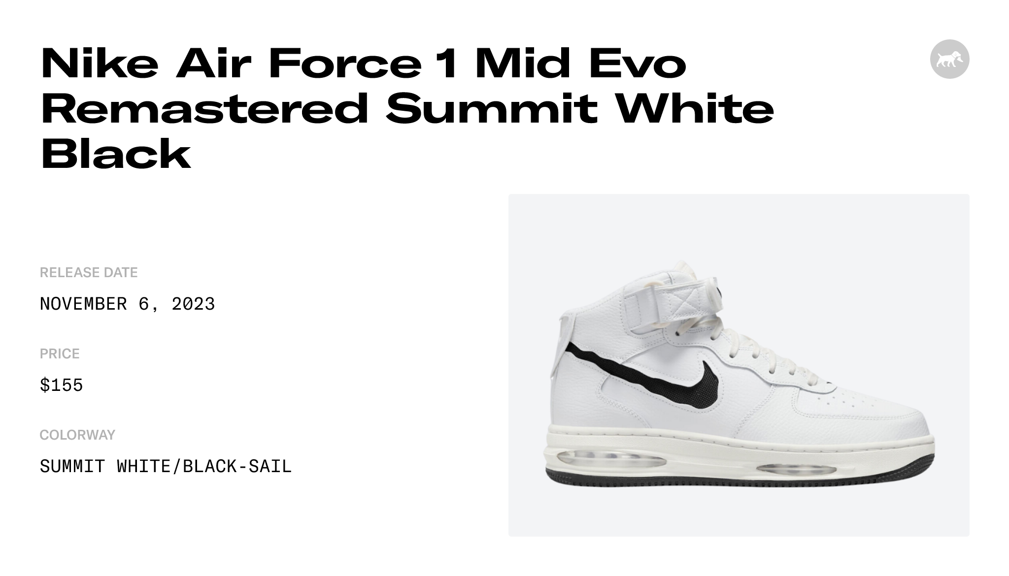 Nike Air Force 1 Mid Evo Remastered Summit White Black - FB1374-101