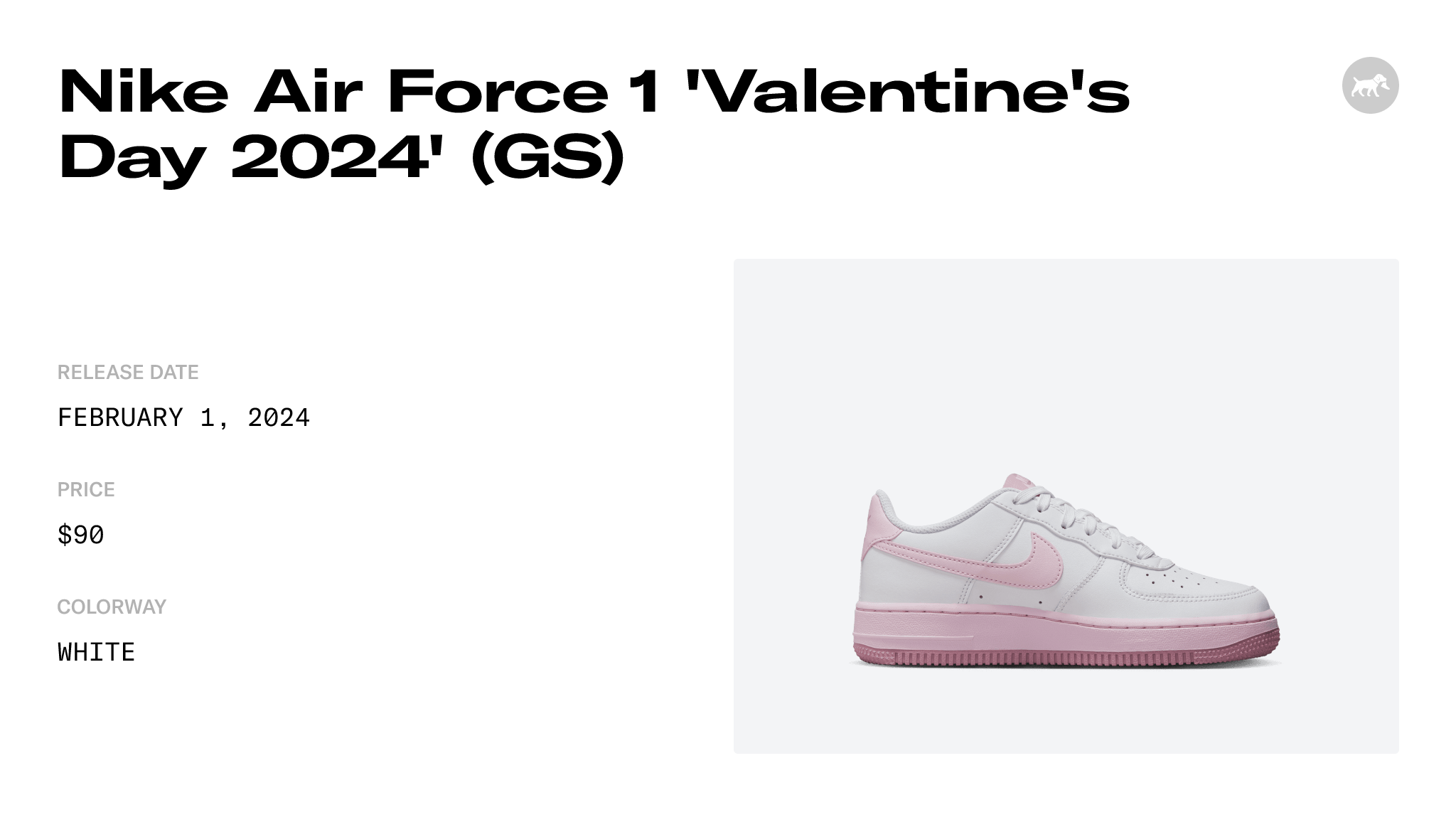 Nike Air Force 1 'Valentine's Day 2024' (GS) - FV5948-100