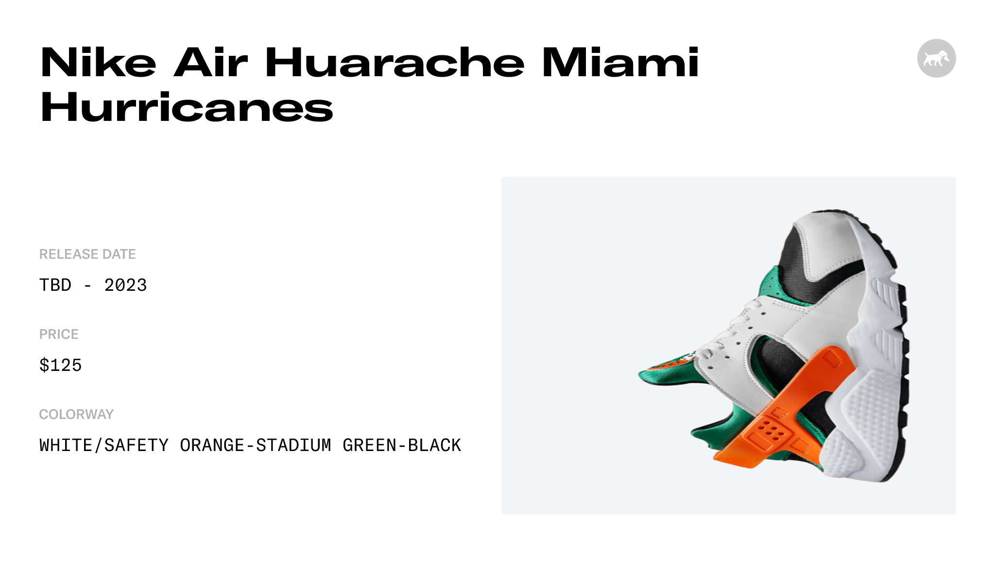 Nike Air Huarache Miami Hurricanes - DD1068-111 Release Info